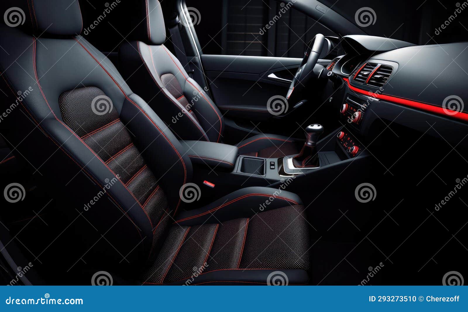 Red and Black Interior of a Car Stock Photo - Image of back, luxury ...