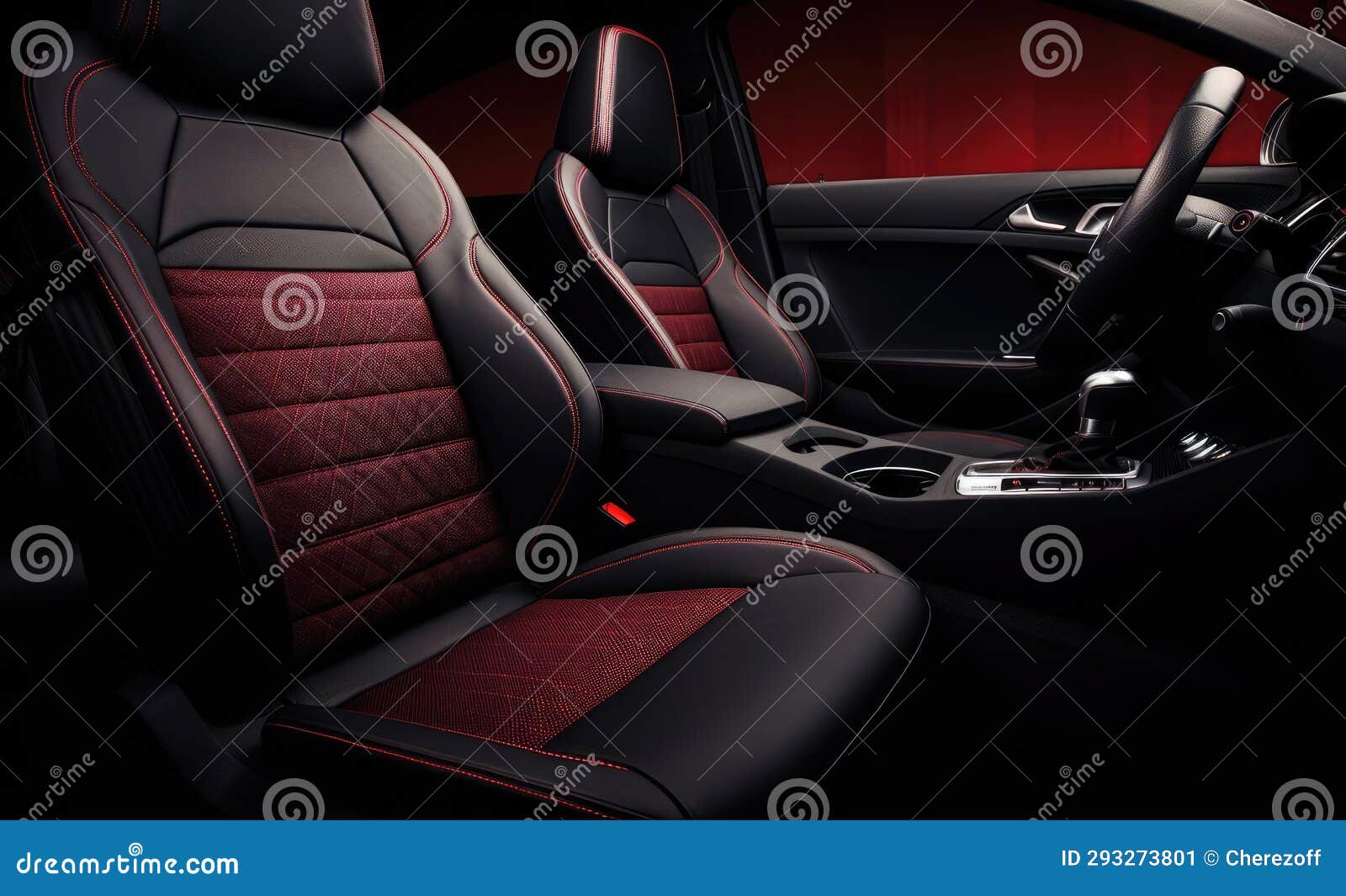 Red and Black Interior of a Car Stock Image - Image of interior ...