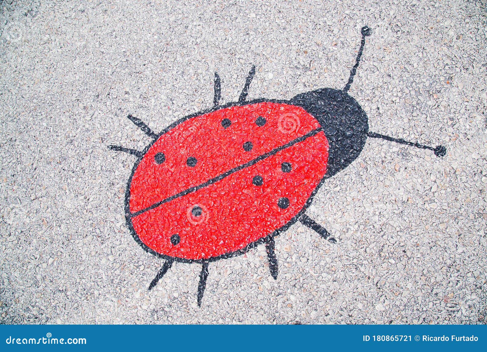 Ladybug Drawing On The Road Royalty-Free Stock Photography ...