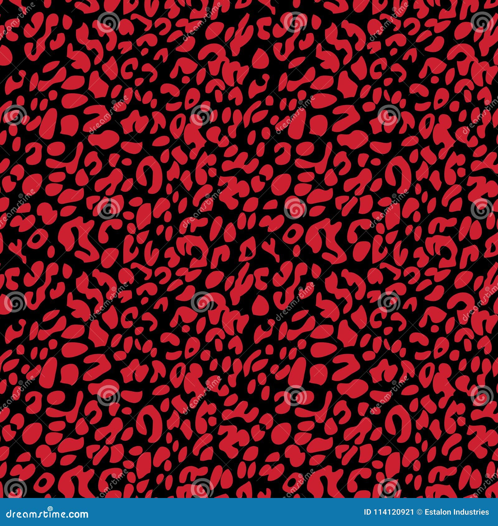 Red on Black Leopard Print Seamless Repeat Pattern Background Stock ...