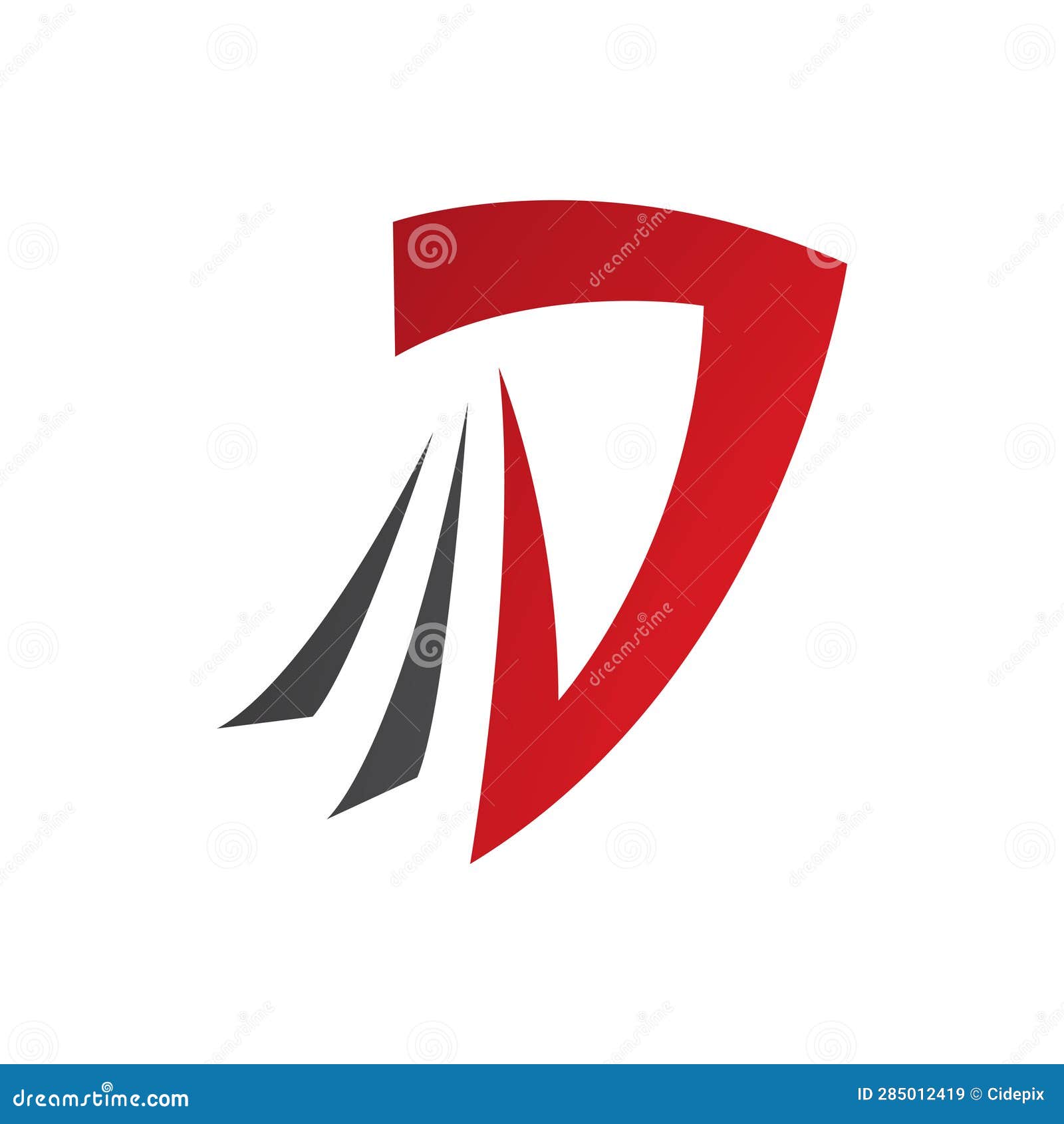 Red and Black Letter D Icon with Tails Stock Vector - Illustration of ...