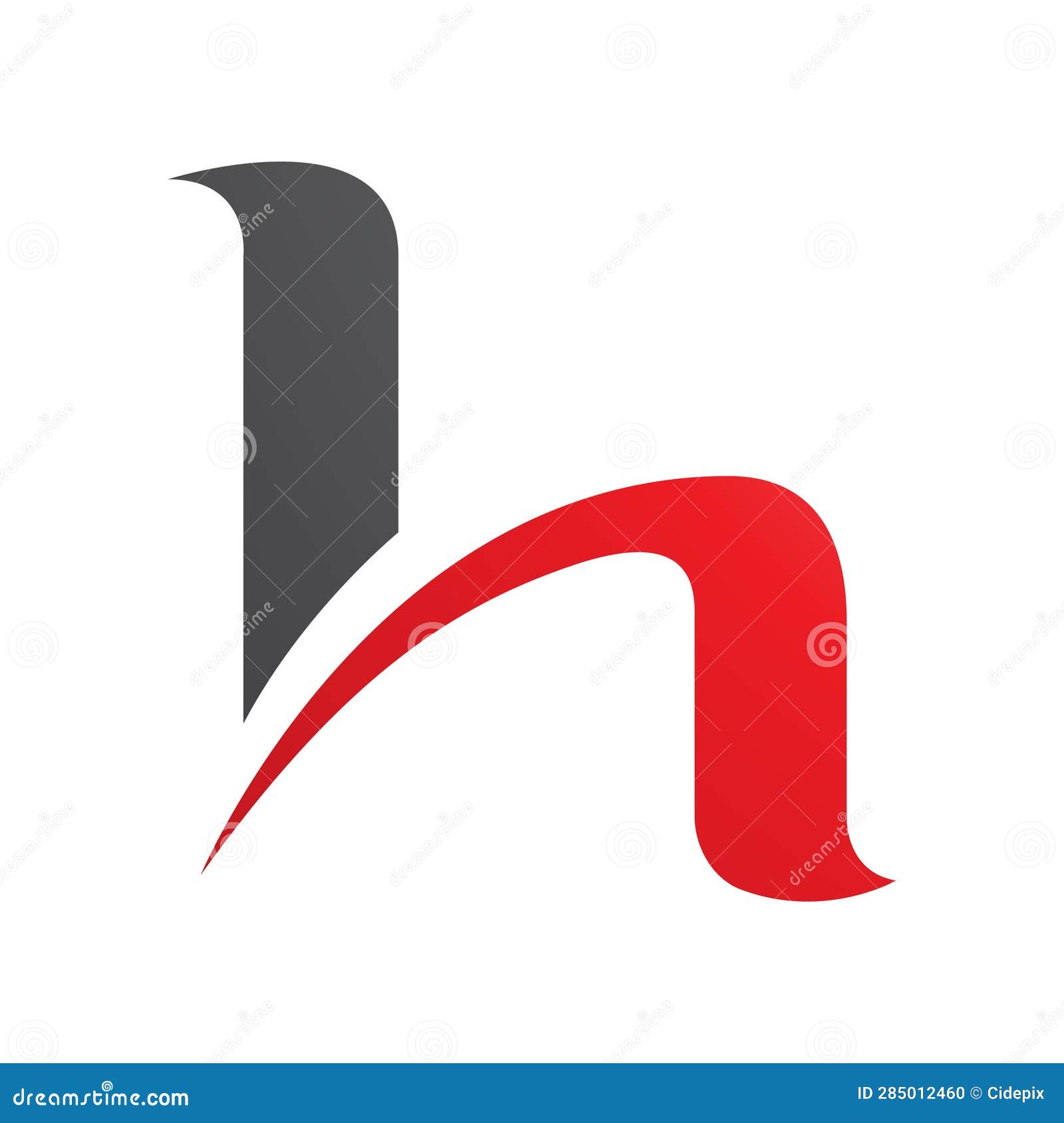 Red and Black Letter H Icon with Round Spiky Lines Stock Vector ...