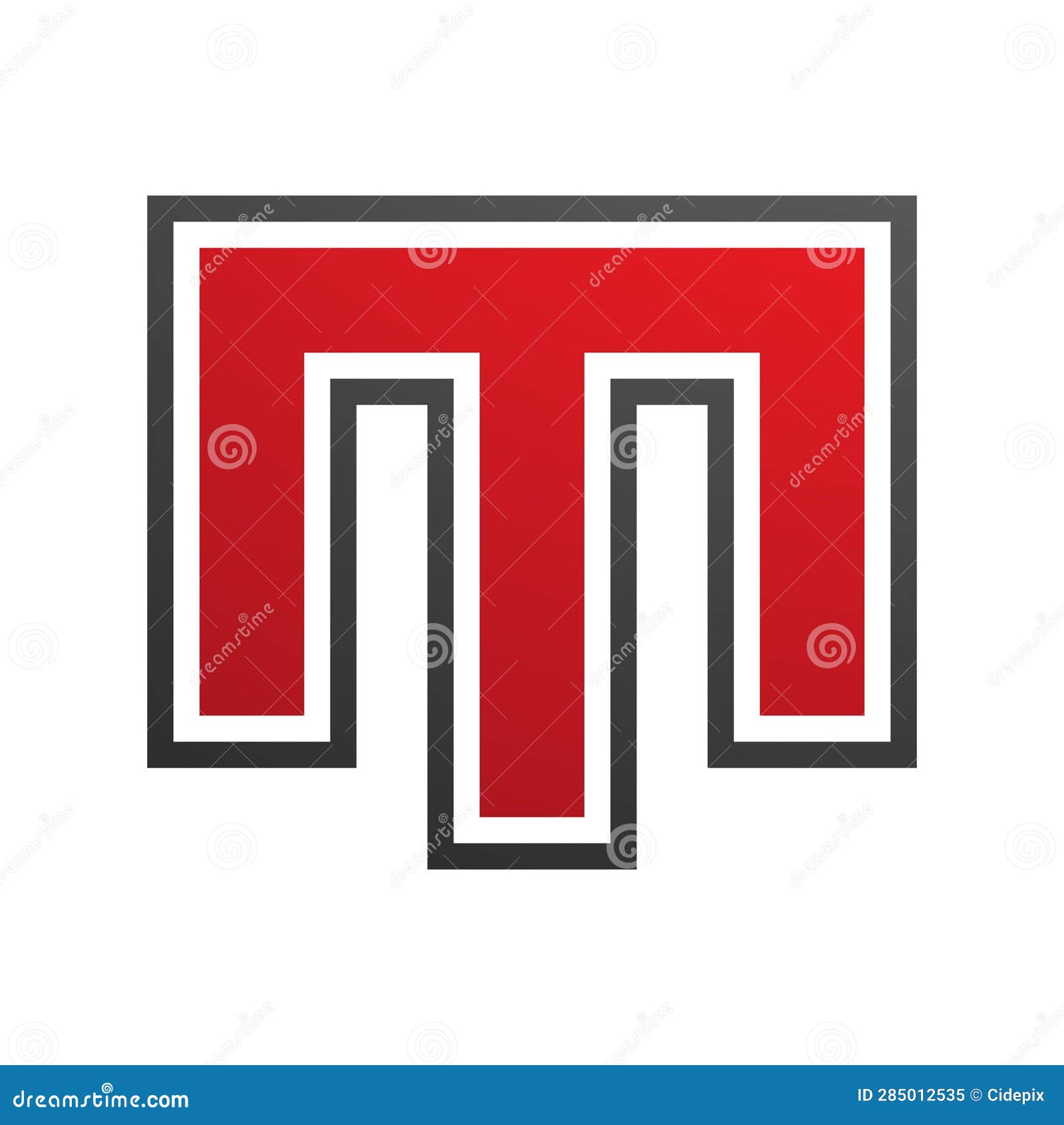 Red and Black Letter M Icon with an Outer Stripe Stock Vector ...