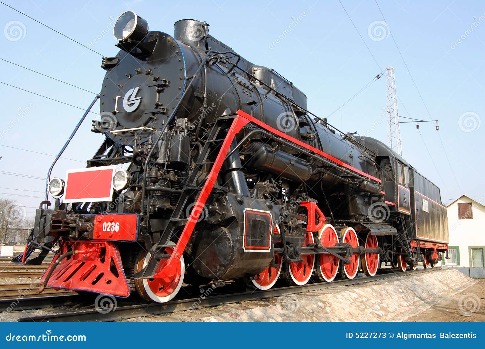 Red and black locomotive stock image. Image of aged, train - 5227273
