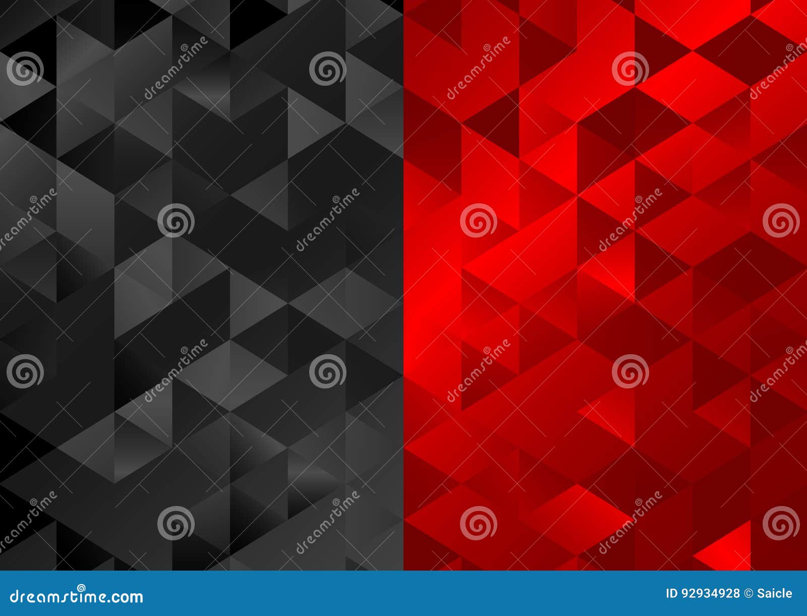 Red Black Low Poly Triangles Mosaic Background Stock Vector ...