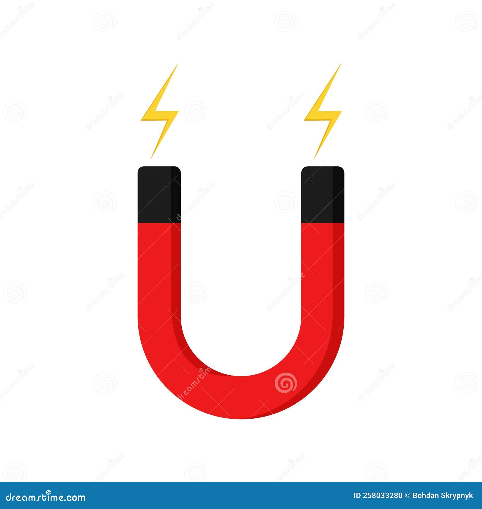 Red Black Magnetic Horseshoe Icon Stock Vector - Illustration of ...