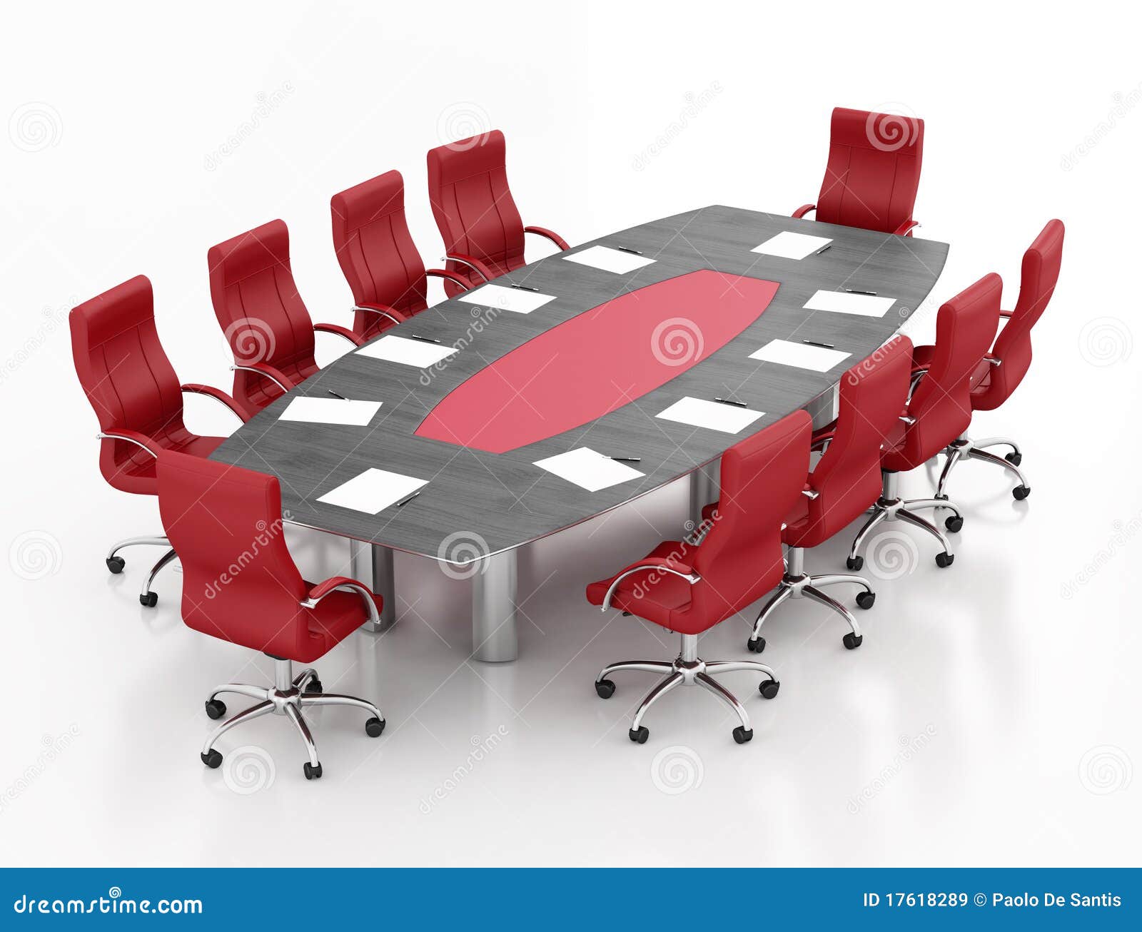 Red and Black Meeting Table Stock Illustration - Illustration of ...