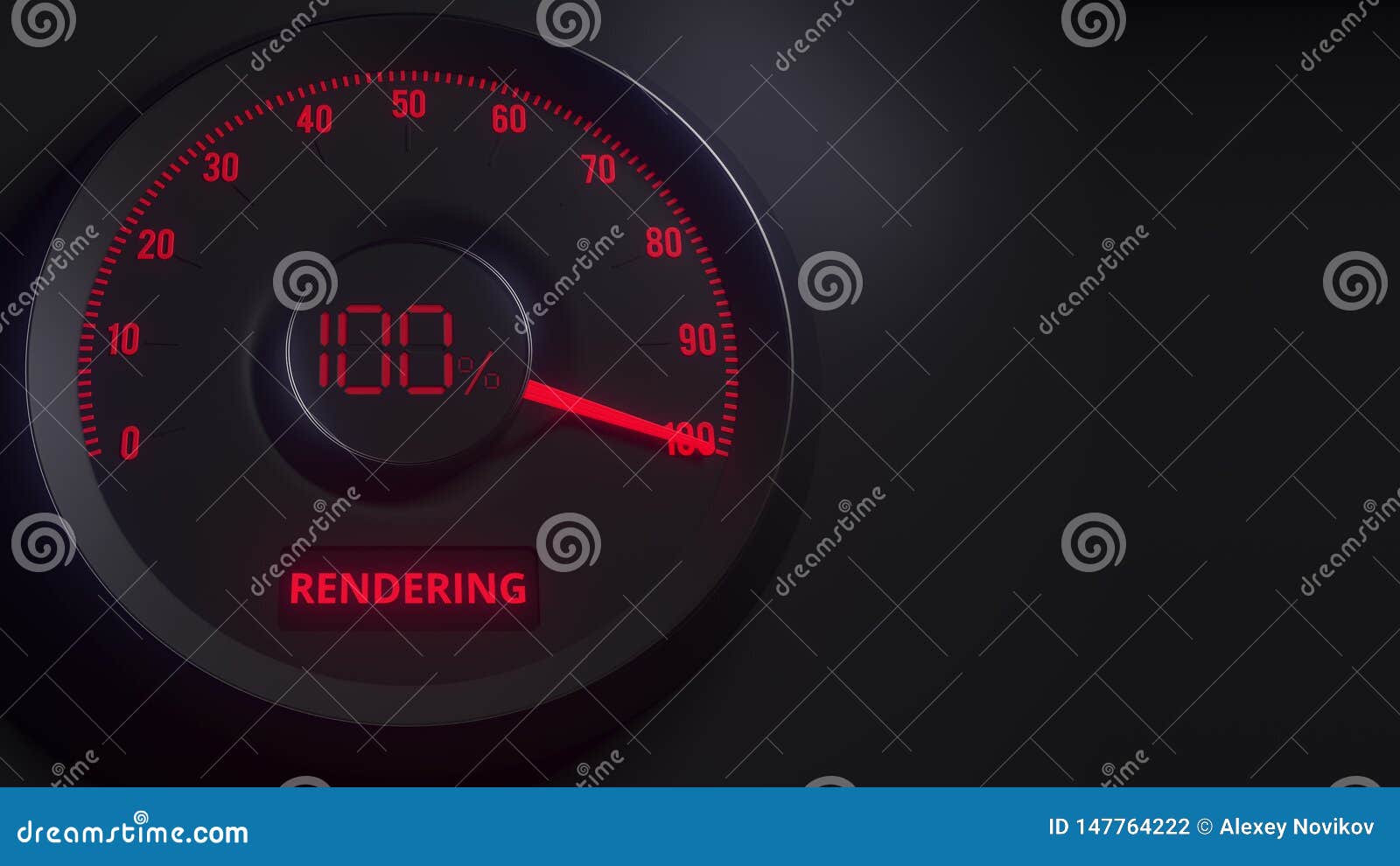 Red and Black Render Meter or Indicator, 3D Rendering Stock ...