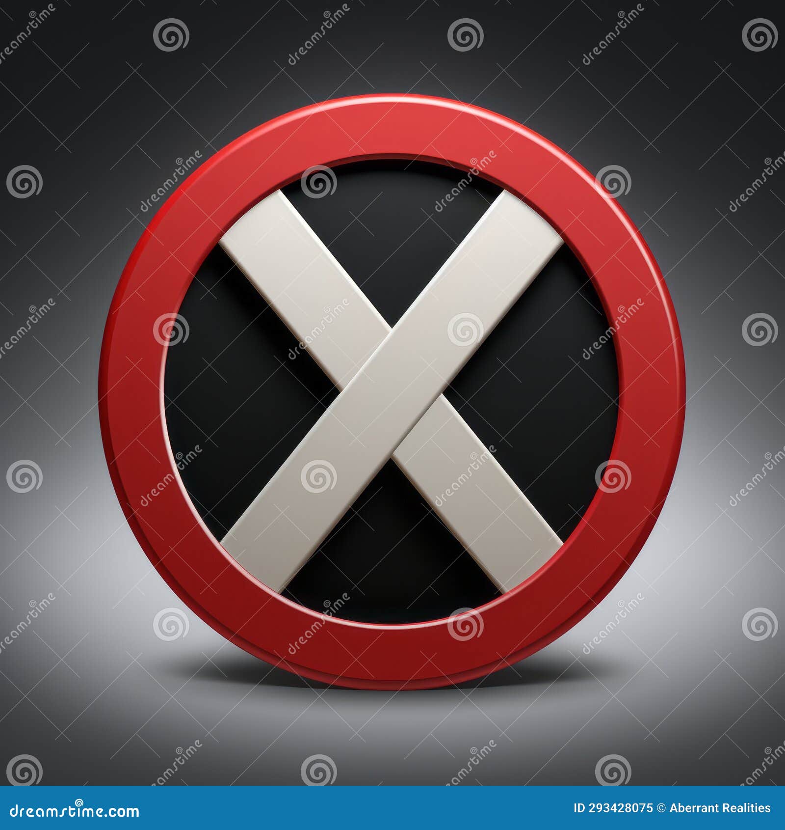 A Red and Black No Entry Sign on a Dark Background Stock Illustration ...
