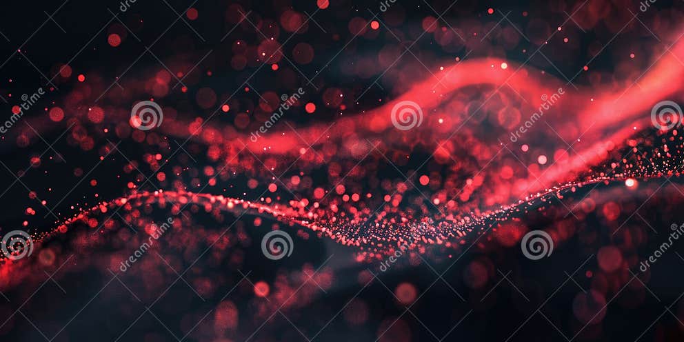 Red and Black Particles Form a Wave Pattern. AIG51A Stock Photo - Image ...