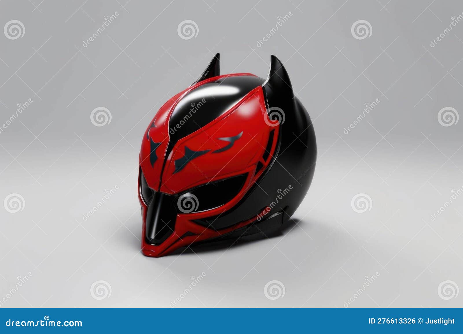 A Red and Black Plastic Helmet with a Tinted Visor Speed Drive Concept ...