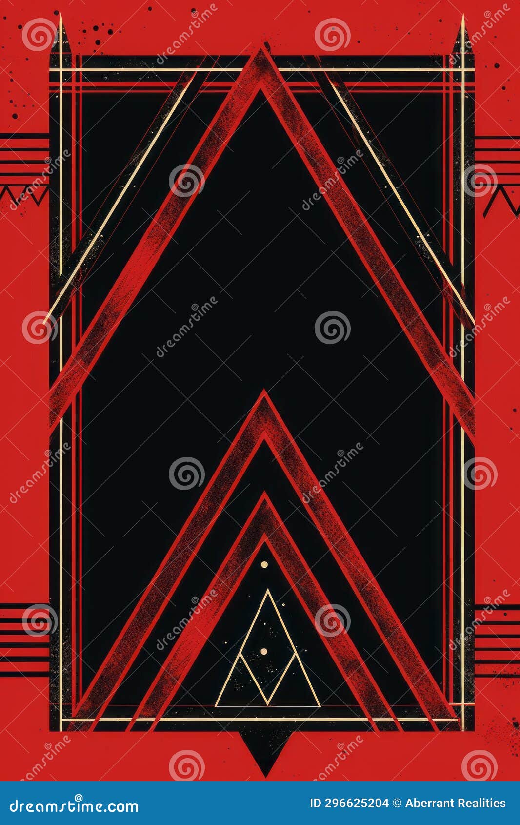 A Red and Black Poster with Geometric Shapes Stock Illustration ...