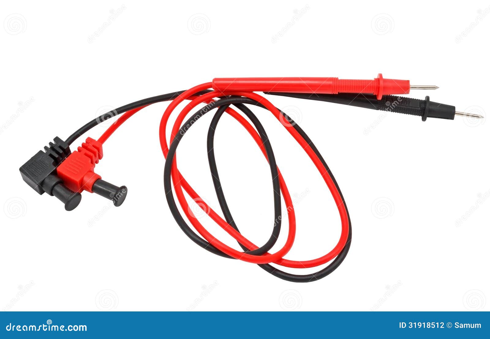 Red And Black Probes For Multimeter, Oscilloscope. Object Is Isolated ...