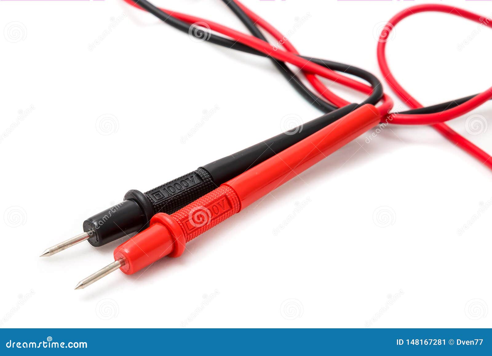 Red And Black Probes For Multimeter, Oscilloscope. Object Is Isolated ...