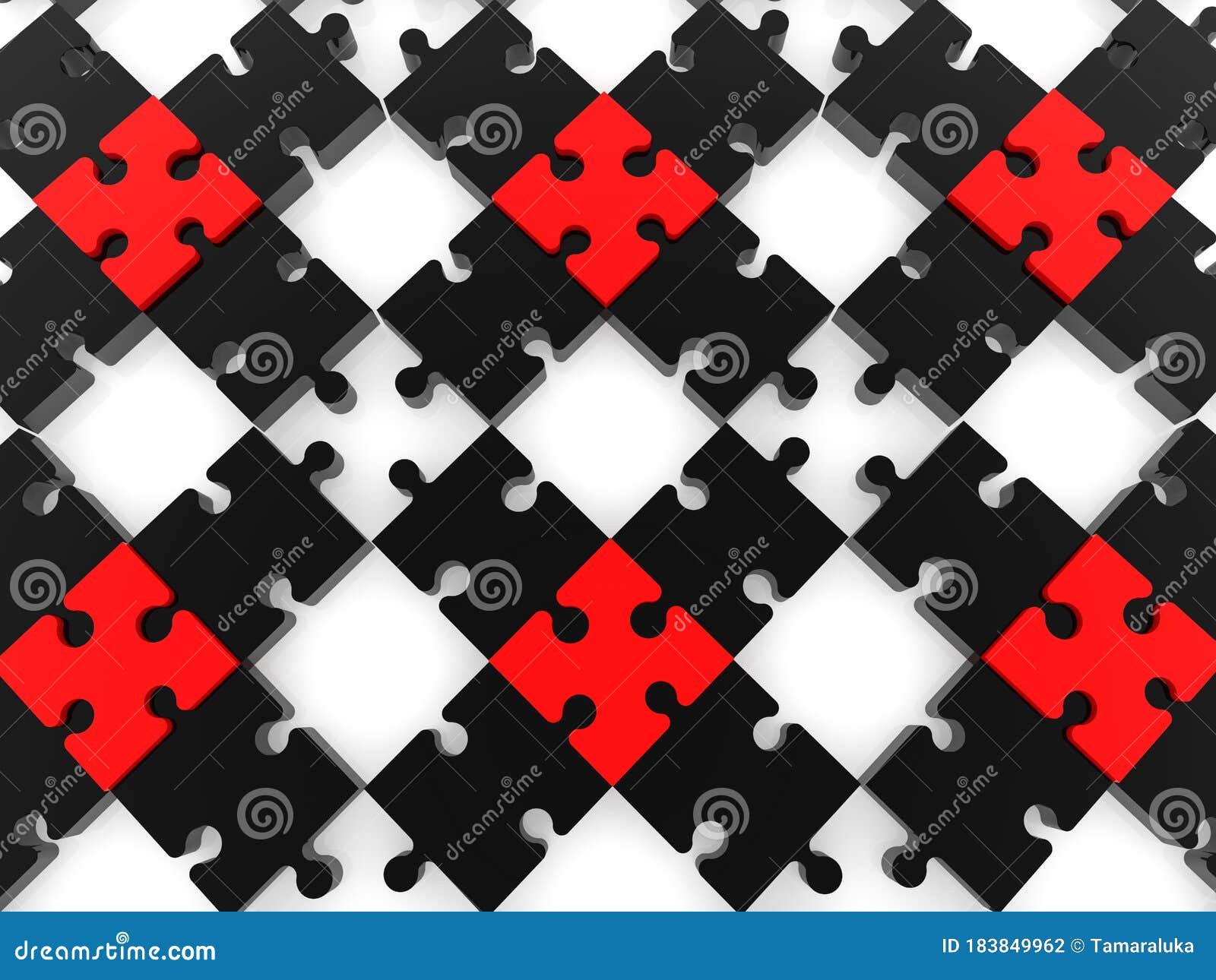 Red and Black Puzzle Pieces on White Stock Illustration - Illustration ...