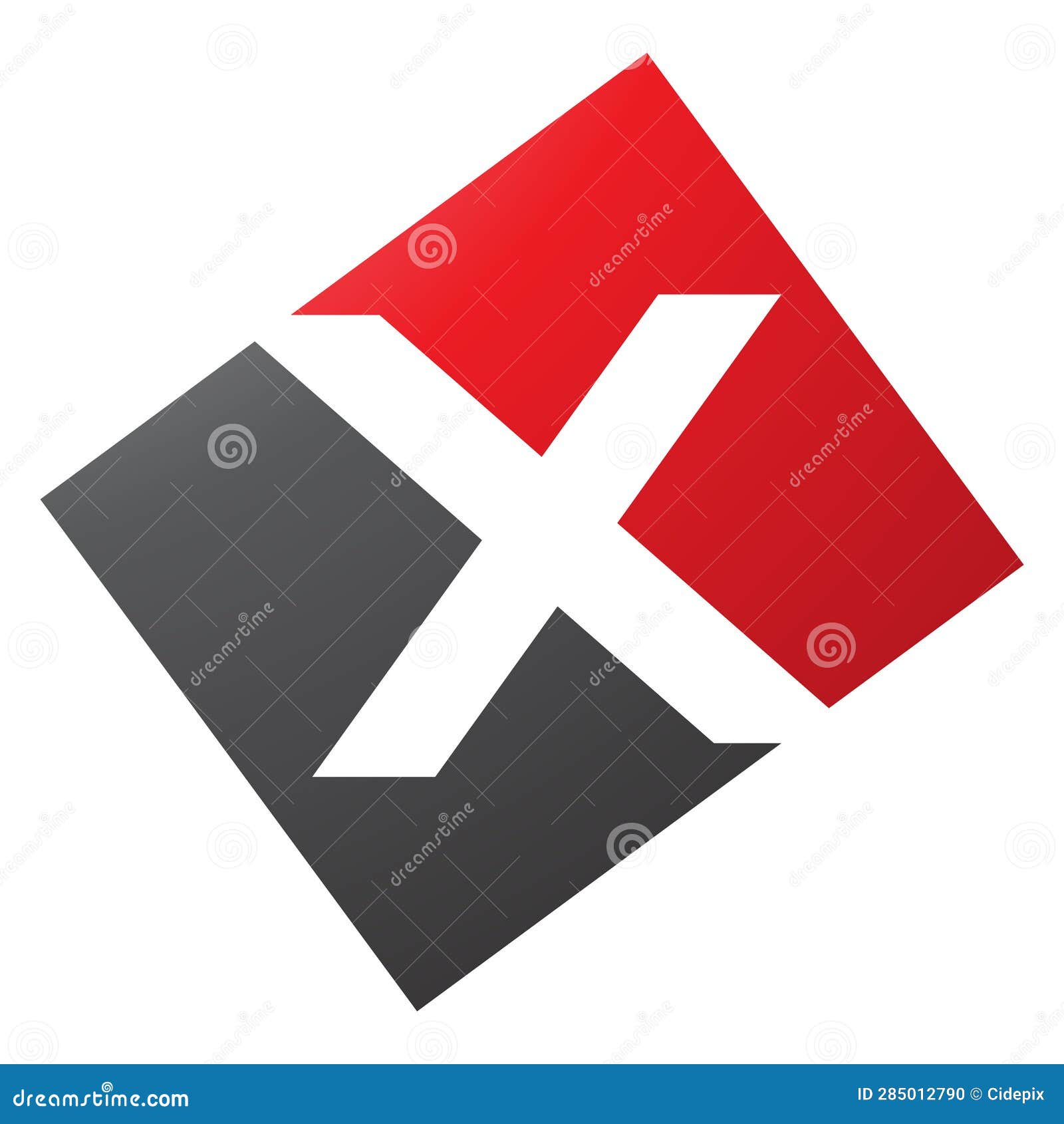 Red and Black Rectangle Shaped Letter X Icon Stock Vector ...
