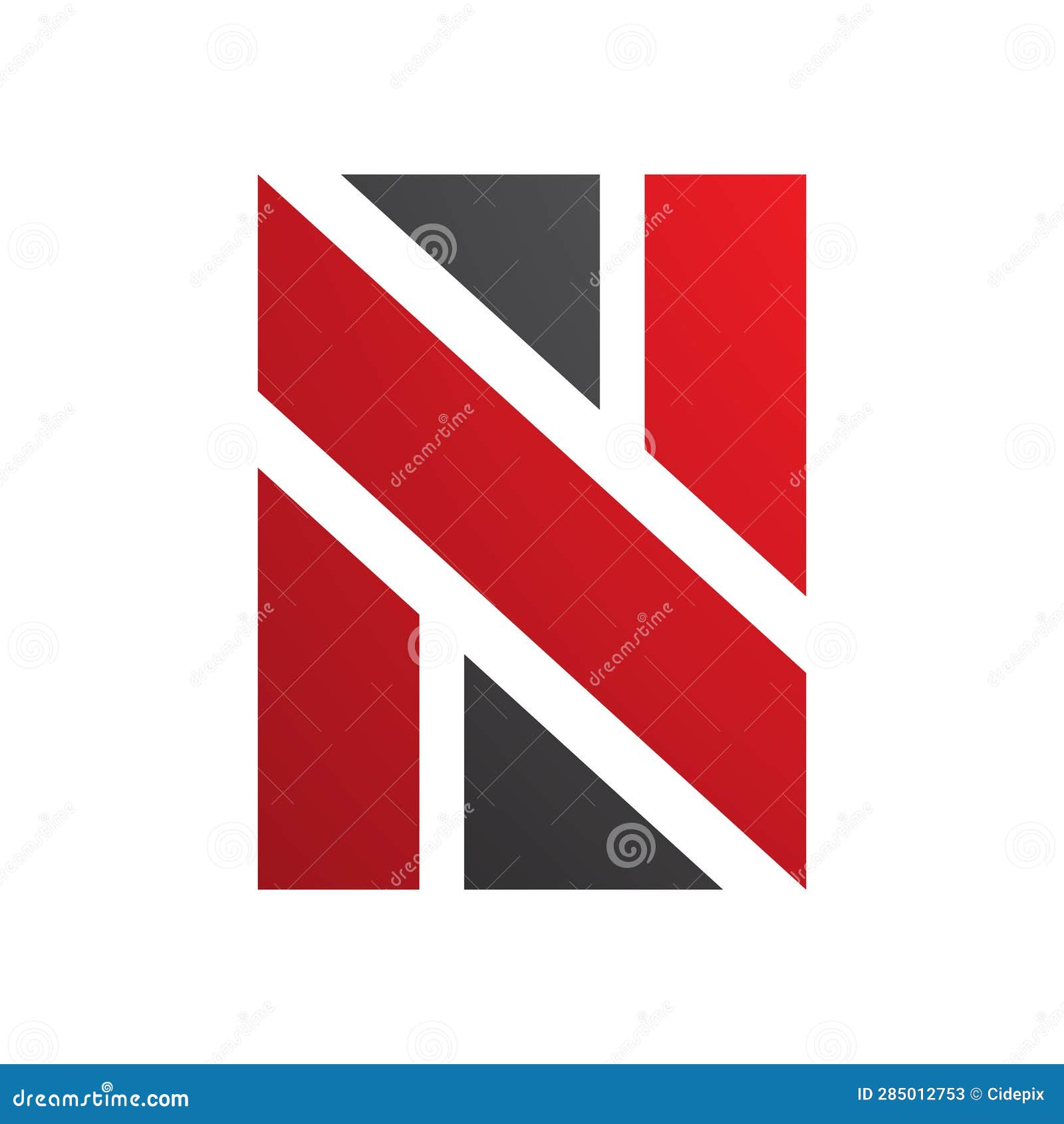 Red and Black Rectangle Shaped Letter N Icon Stock Vector ...