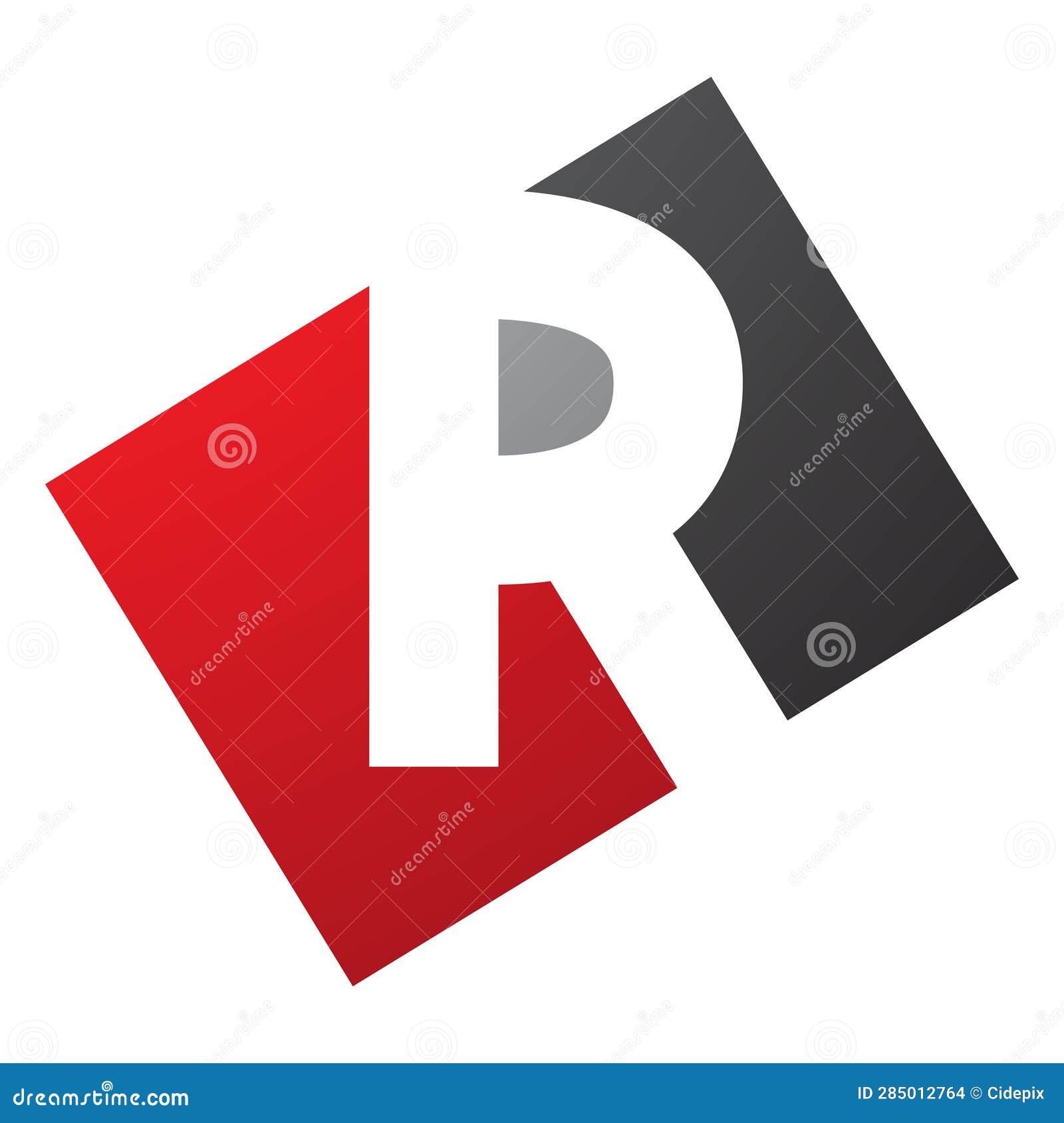 Red and Black Rectangle Shaped Letter R Icon Stock Vector ...