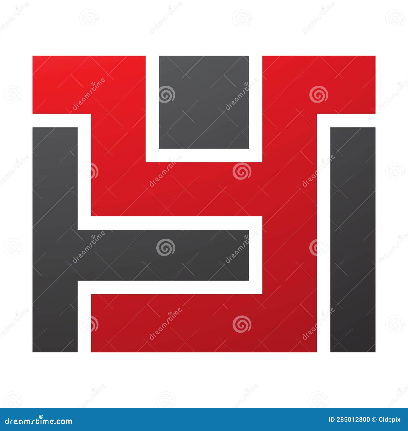 Red and Black Rectangle Shaped Letter Y Icon Stock Vector ...