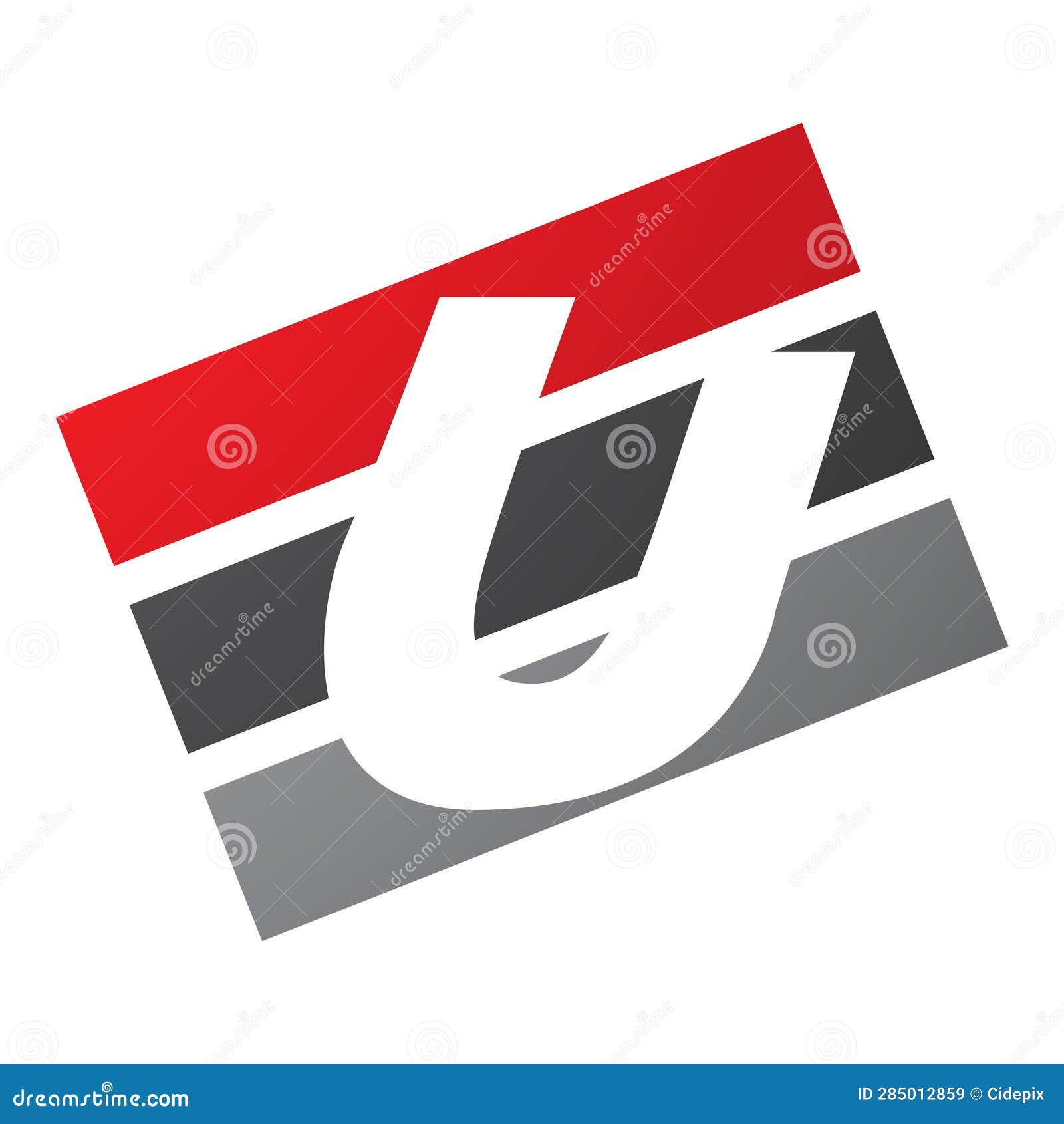 Red and Black Rectangular Shaped Letter U Icon Stock Vector ...