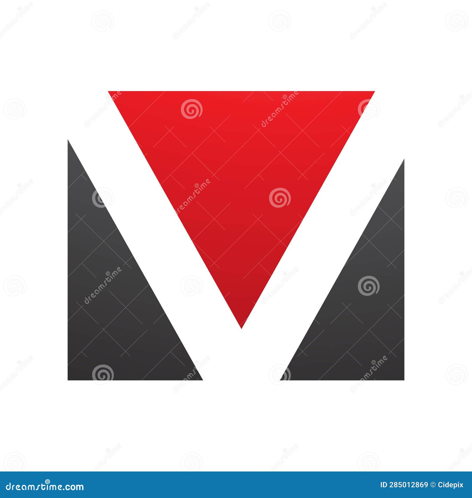 Red and Black Rectangular Shaped Letter V Icon Stock Vector ...