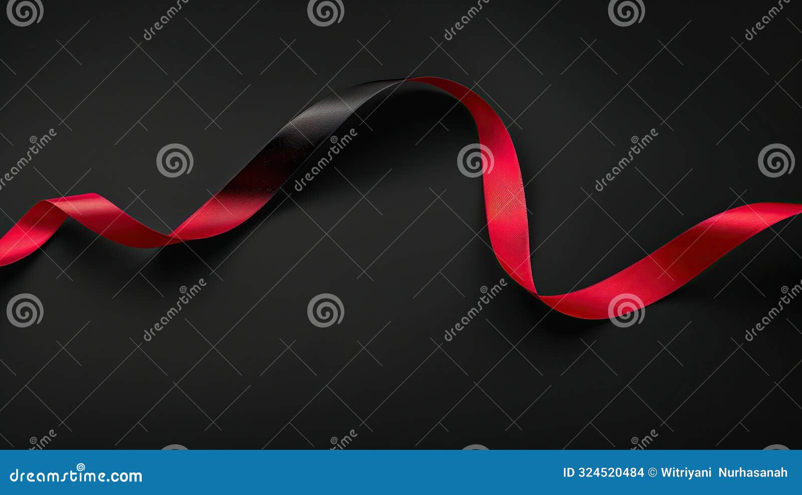 Red and Black Ribbon on a Black Background Stock Illustration ...