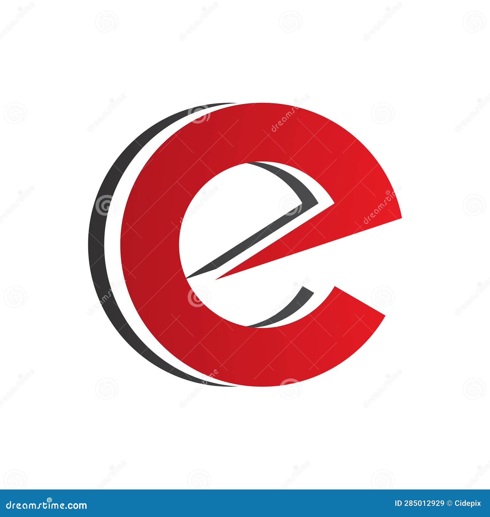 Red and Black Round Layered Lowercase Letter E Icon Stock Vector ...