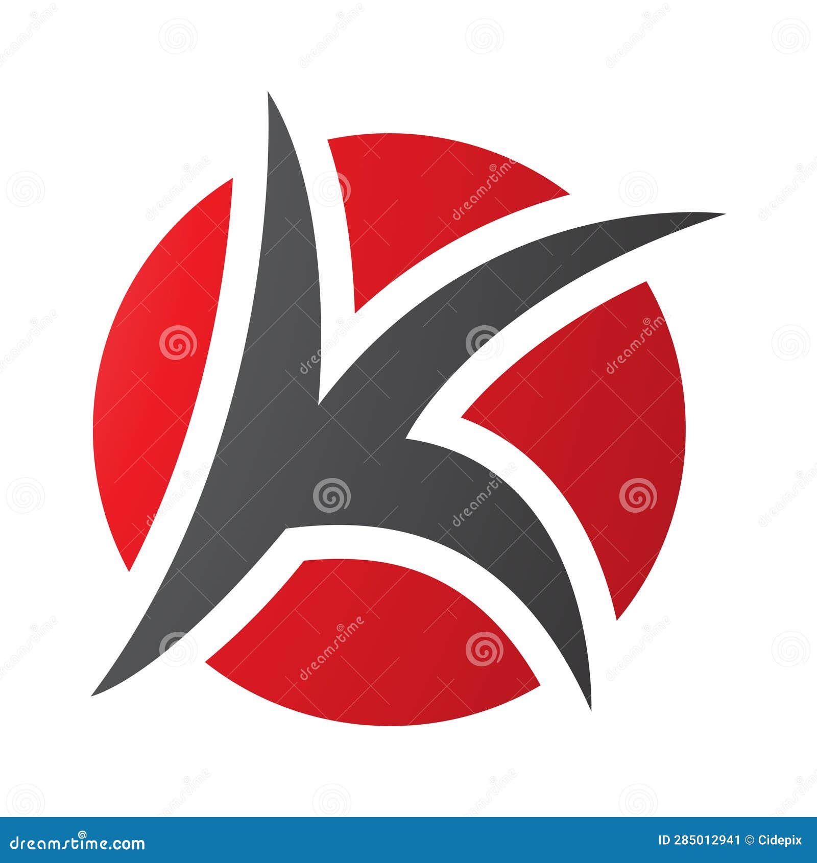 Red and Black Round Pointy Letter K Icon Stock Vector - Illustration of ...