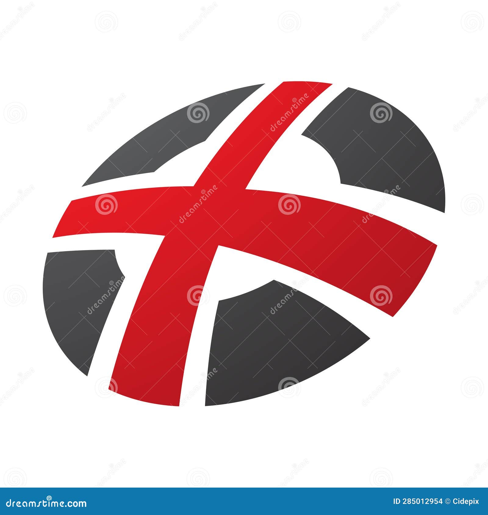 Red and Black Round Shaped Letter X Icon Stock Vector - Illustration of ...