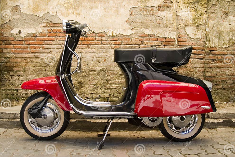 Red black scooter stock image. Image of funky, moped, retro - 2583169