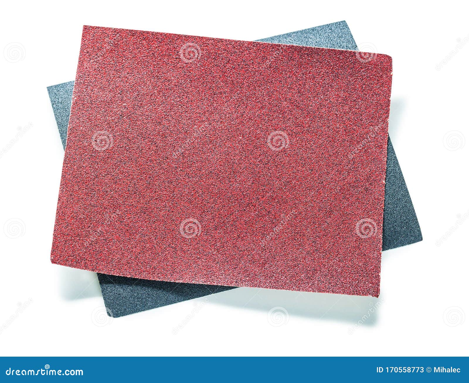 Red and Black Sheets of Abrasive Paper Isolated on White Stock Image ...