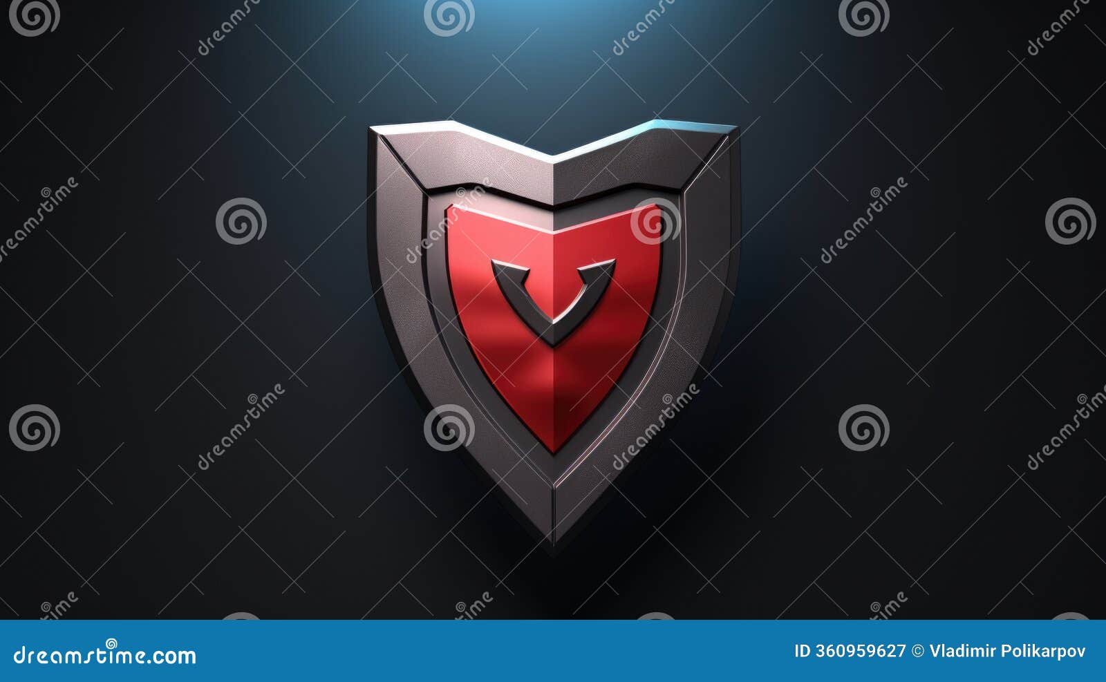 A Red And Black Shield Logo On A Black Background. Ideal For Branding ...