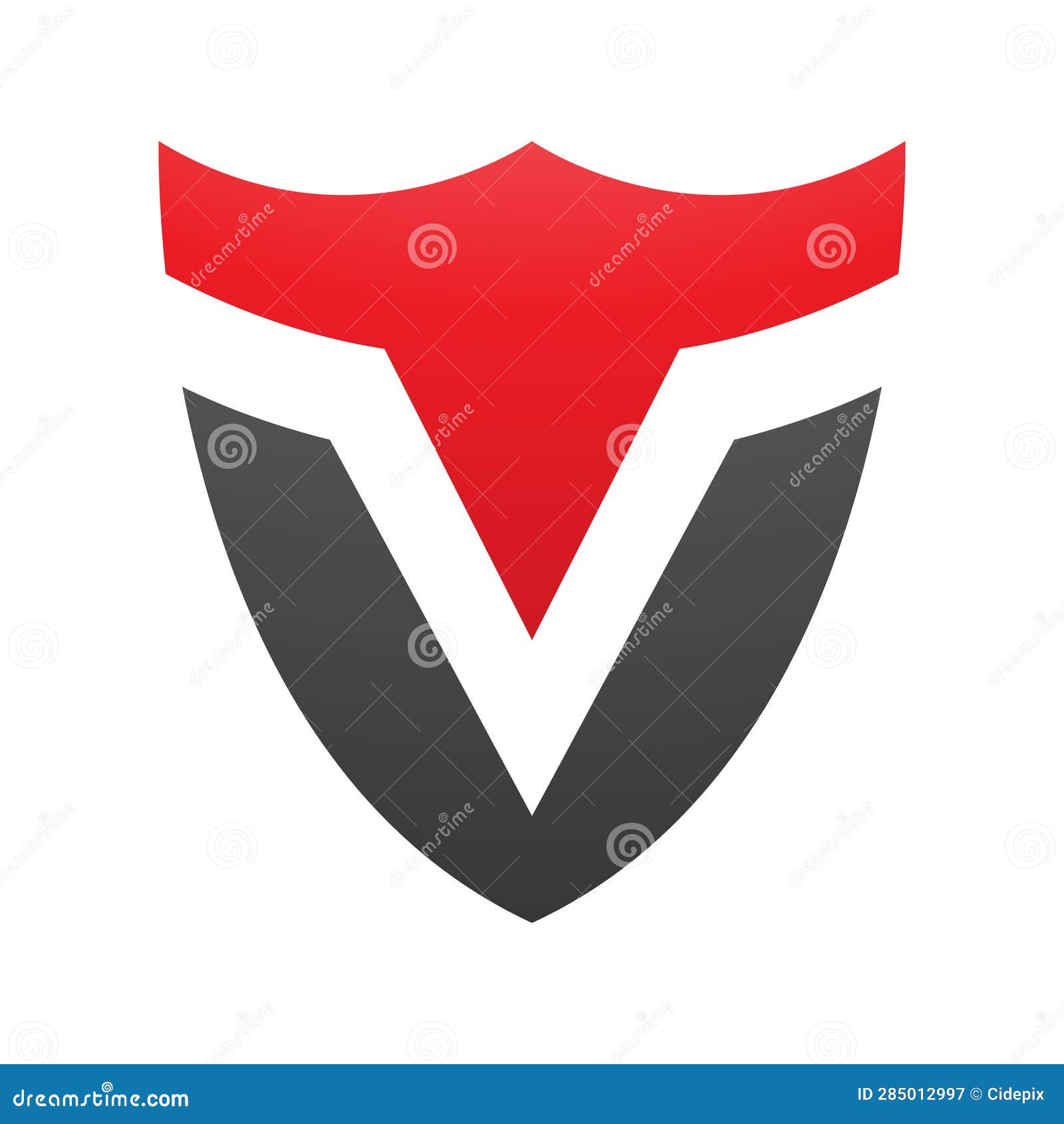 Red and Black Shield Shaped Letter V Icon Stock Vector - Illustration ...