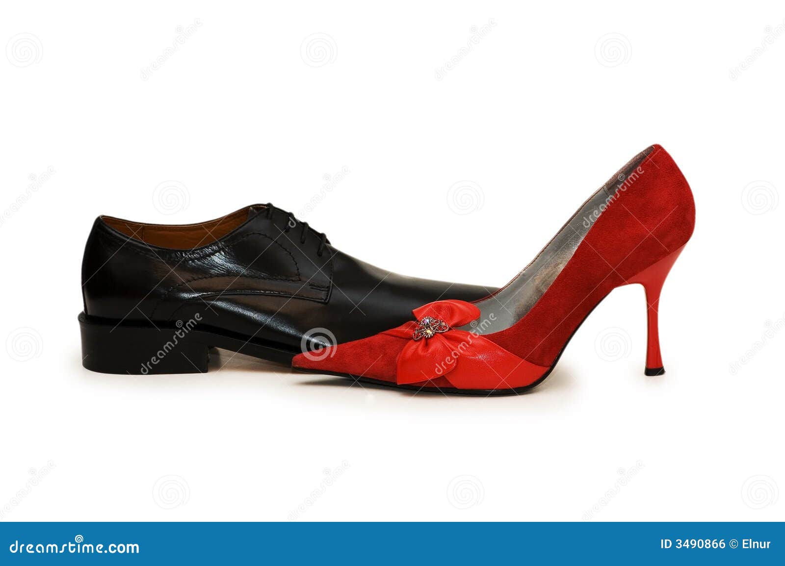Red and Black Shoes Isolated Stock Photo - Image of high, boots: 3490866