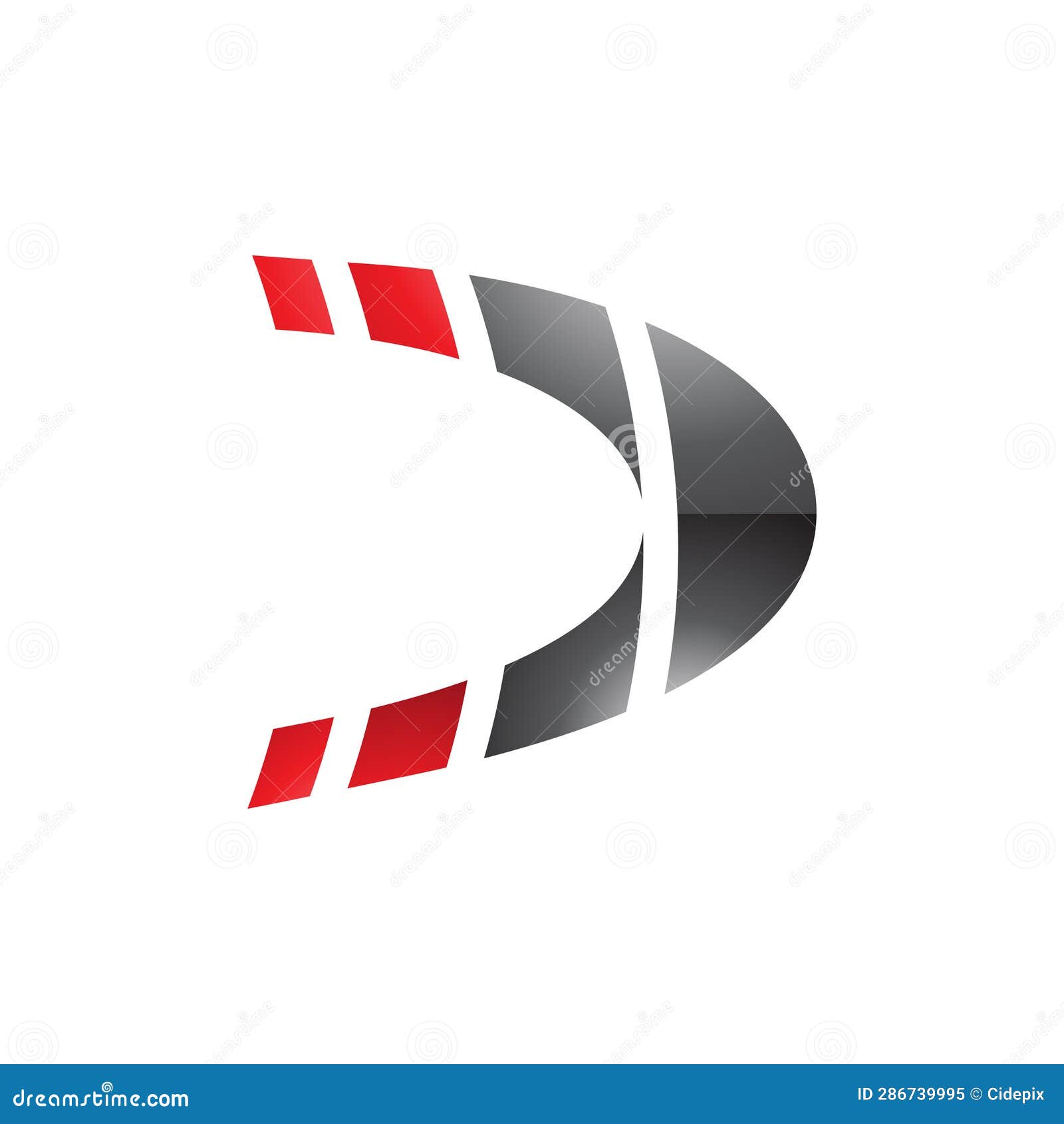 Red and Black Striped Glossy Letter D Icon Stock Vector - Illustration ...