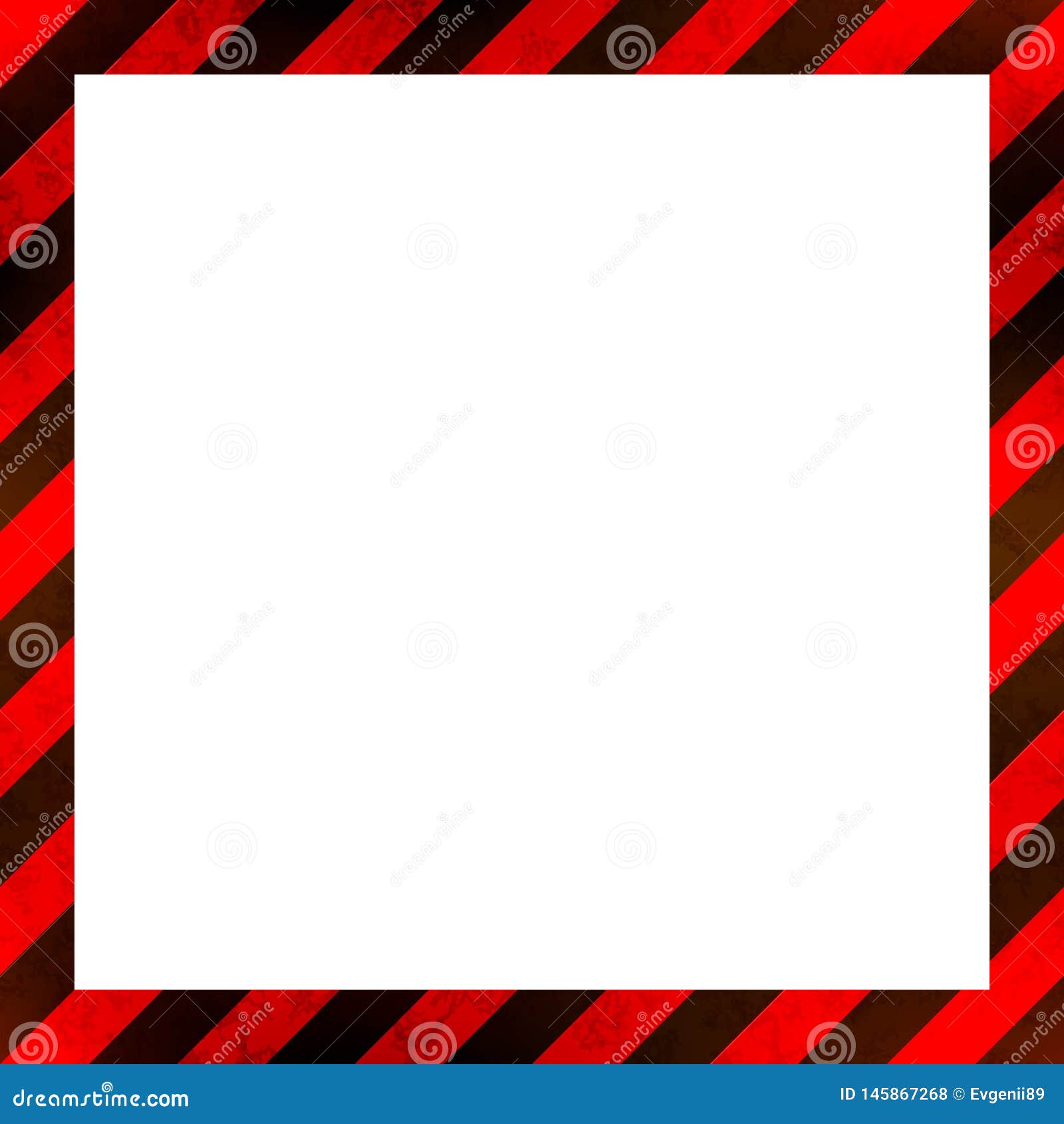 Red and Black Stripes with Grunge Texture, Warning Industrial Frame ...