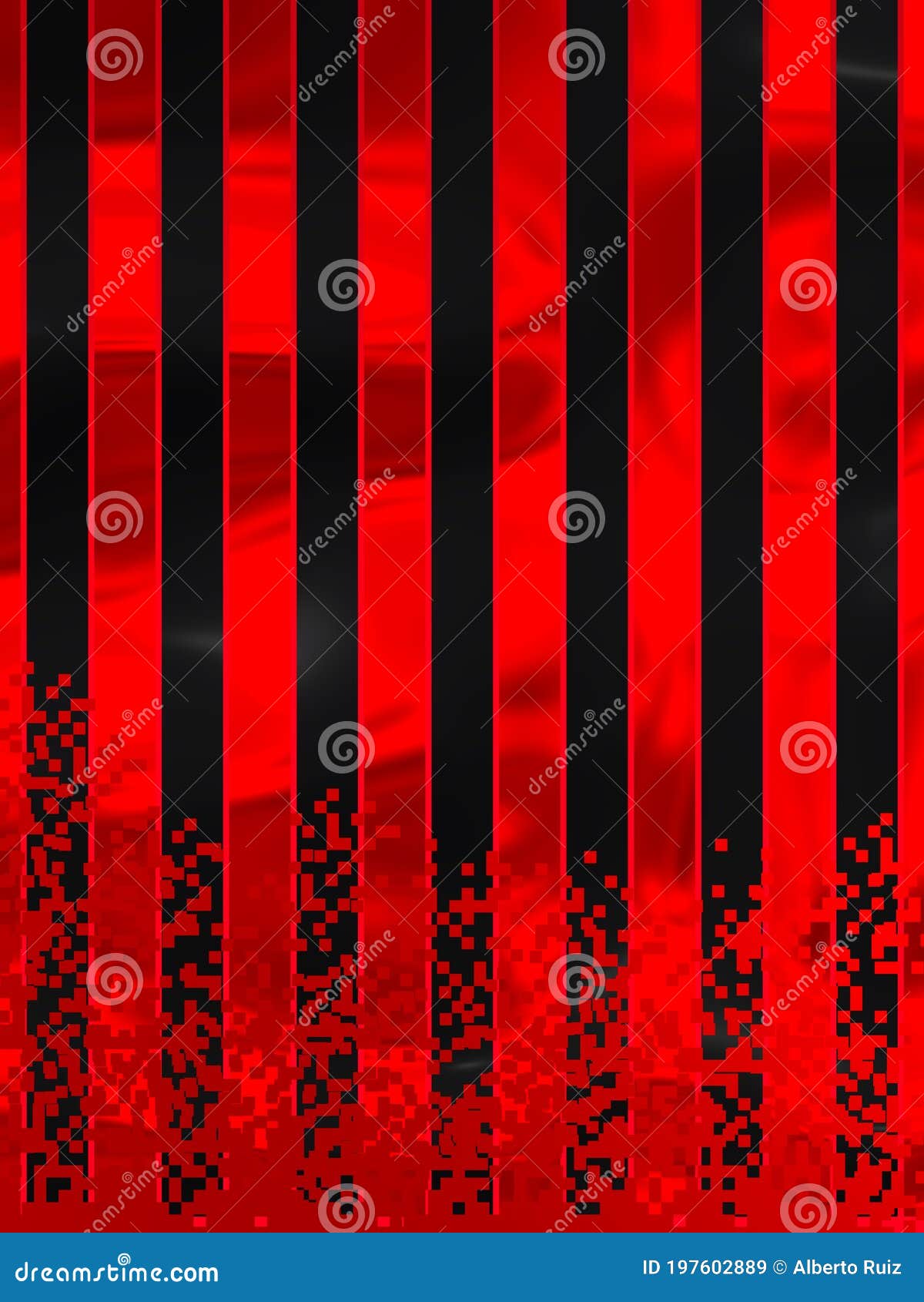 Red and Black Stripes with Red Pixels Stock Illustration - Illustration ...