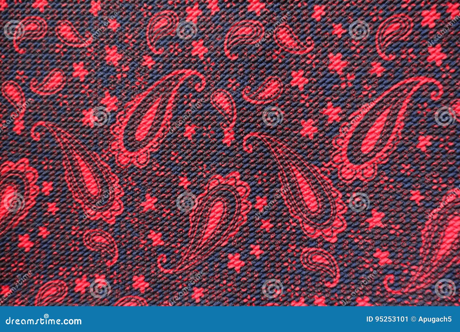 Red and Black Textile with Paisley Pattern Stock Image - Image of ...