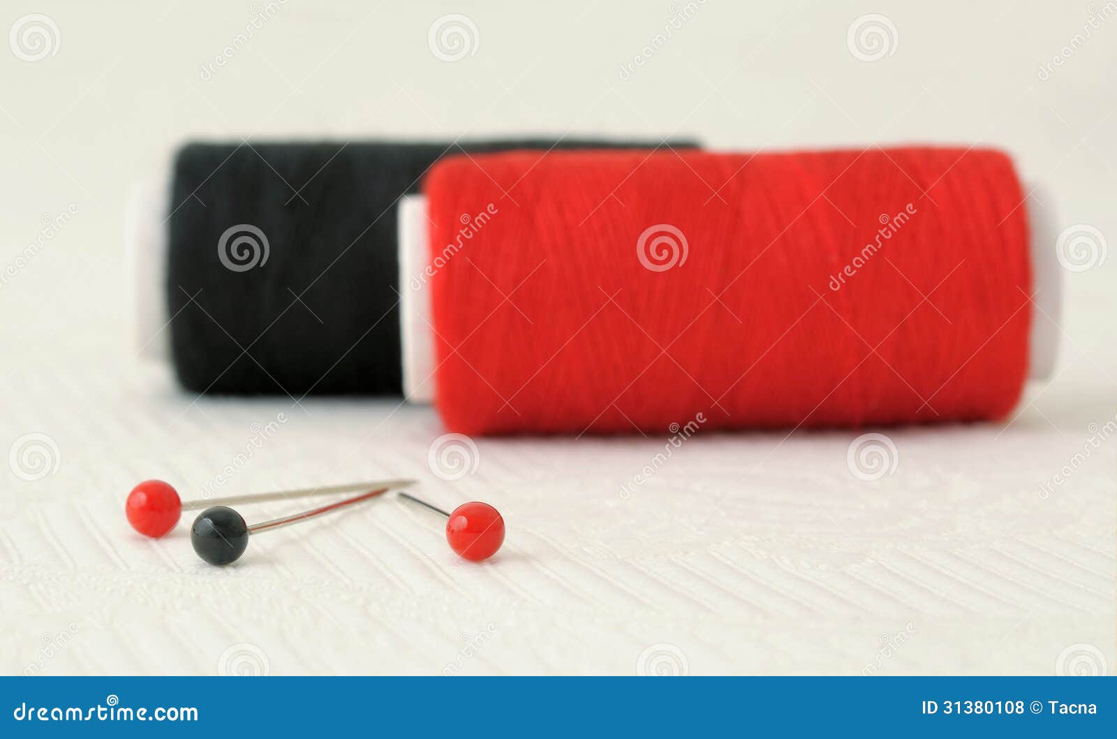 Red and black threads stock photo. Image of tailor, sewing - 31380108