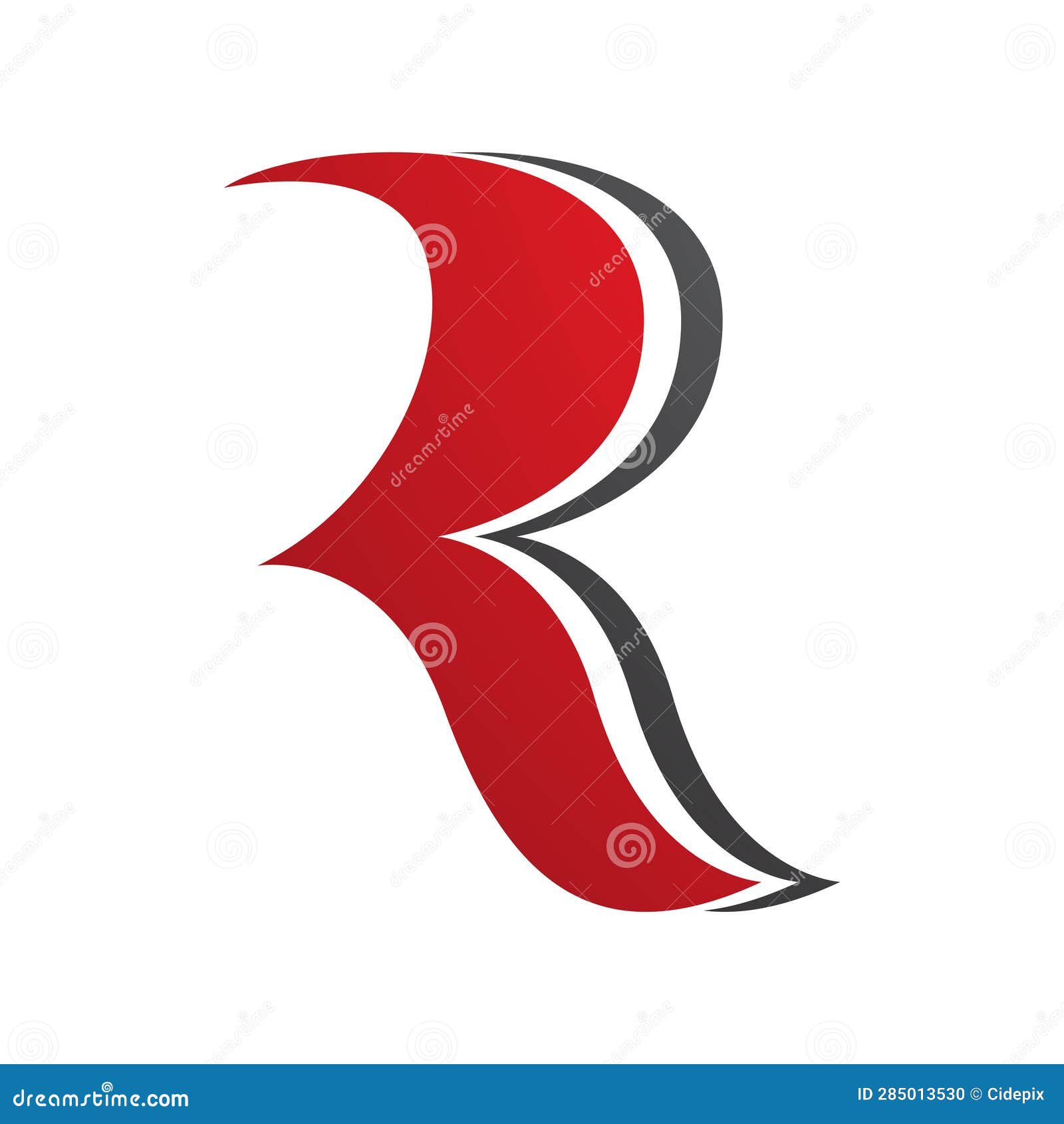 Red and Black Wavy Shaped Letter R Icon Stock Vector - Illustration of ...