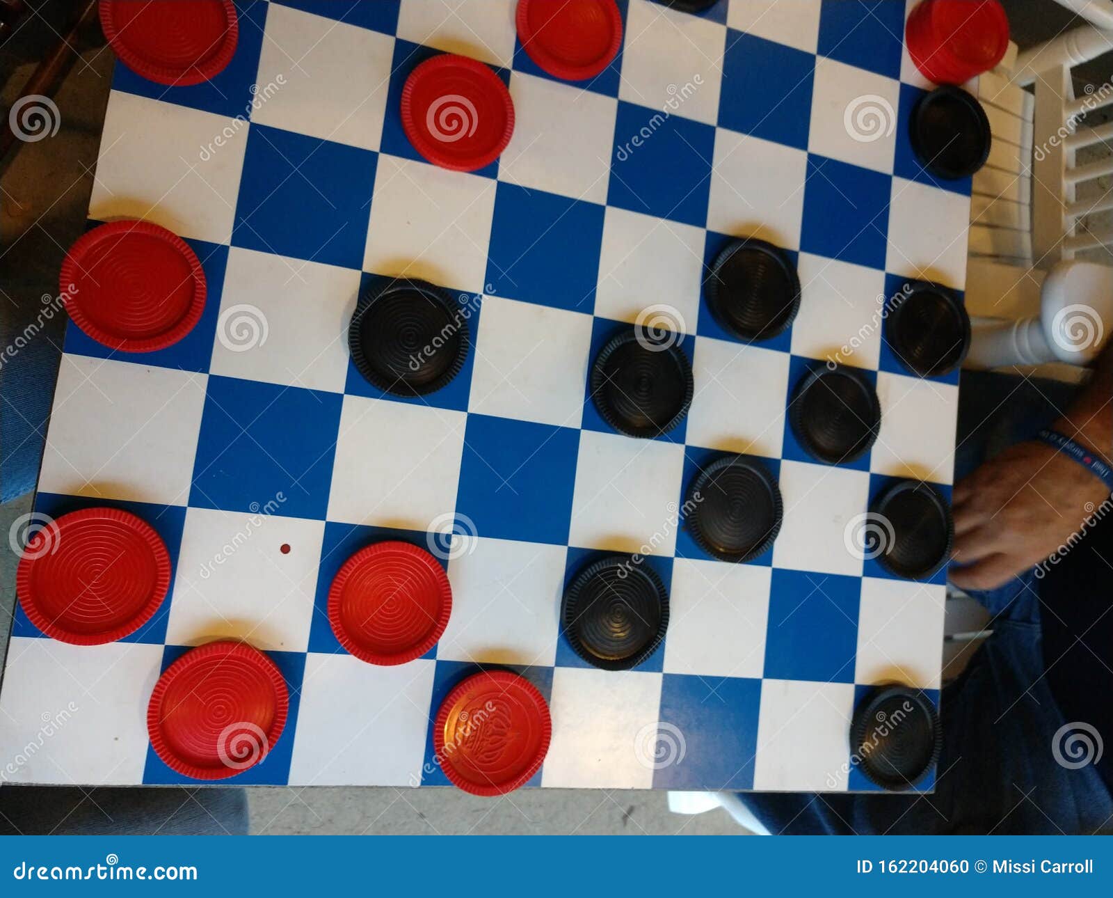 Red Black White and Blue Checker Board Stock Photo - Image of white ...