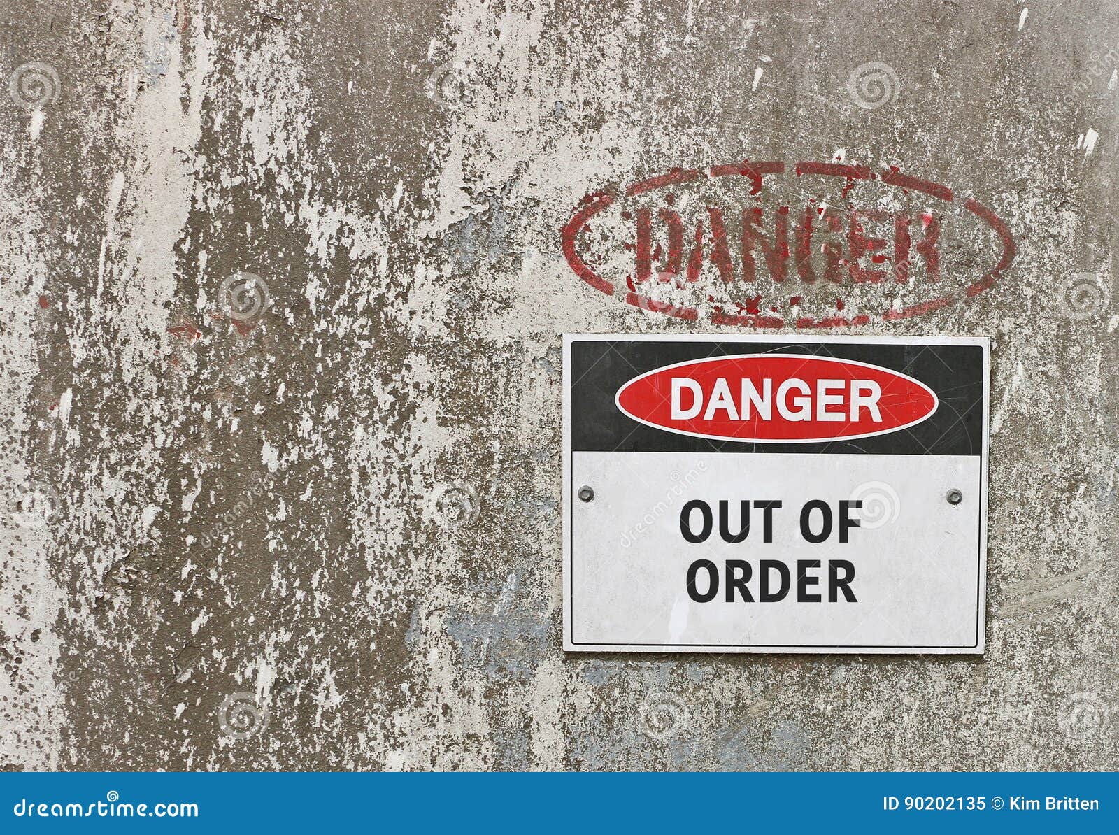 Red, Black and White Danger, Out of Order Warning Sign Stock Image ...