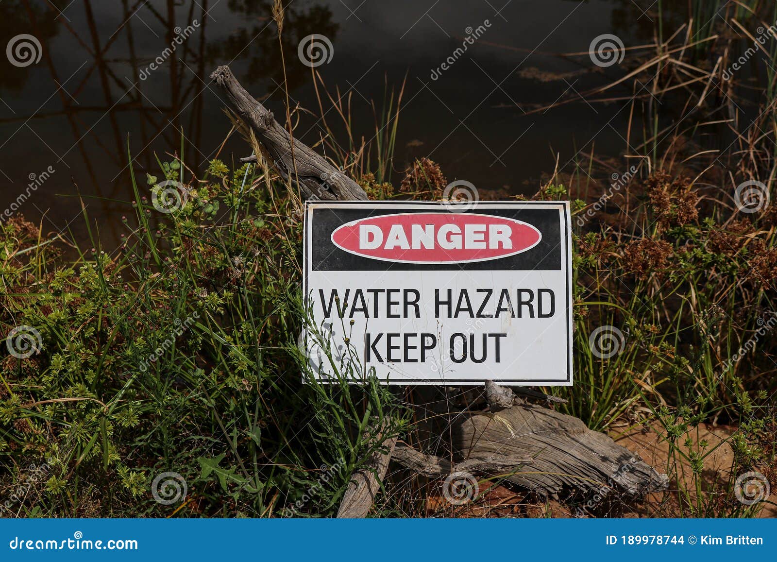 Red, Black and White Danger, Water Hazard Keep Out Warning Sign Stock ...