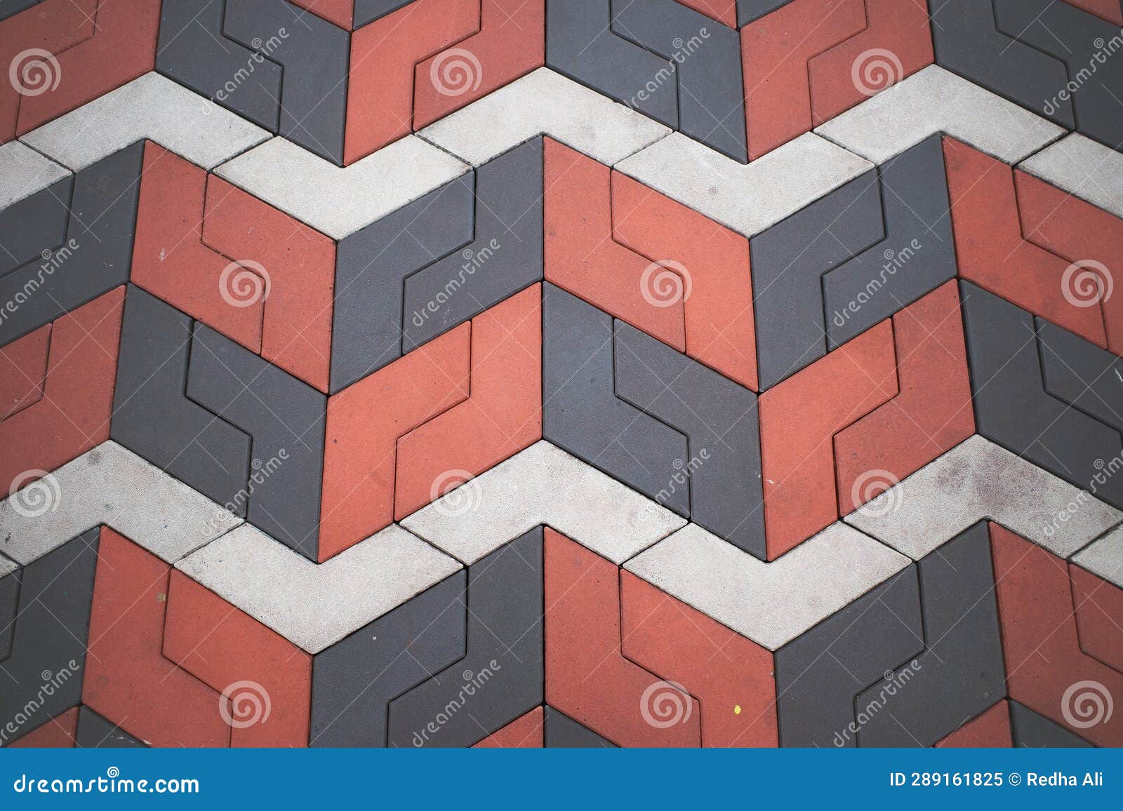 Red, Black and White Pavement Pattern Stock Image - Image of repetition ...