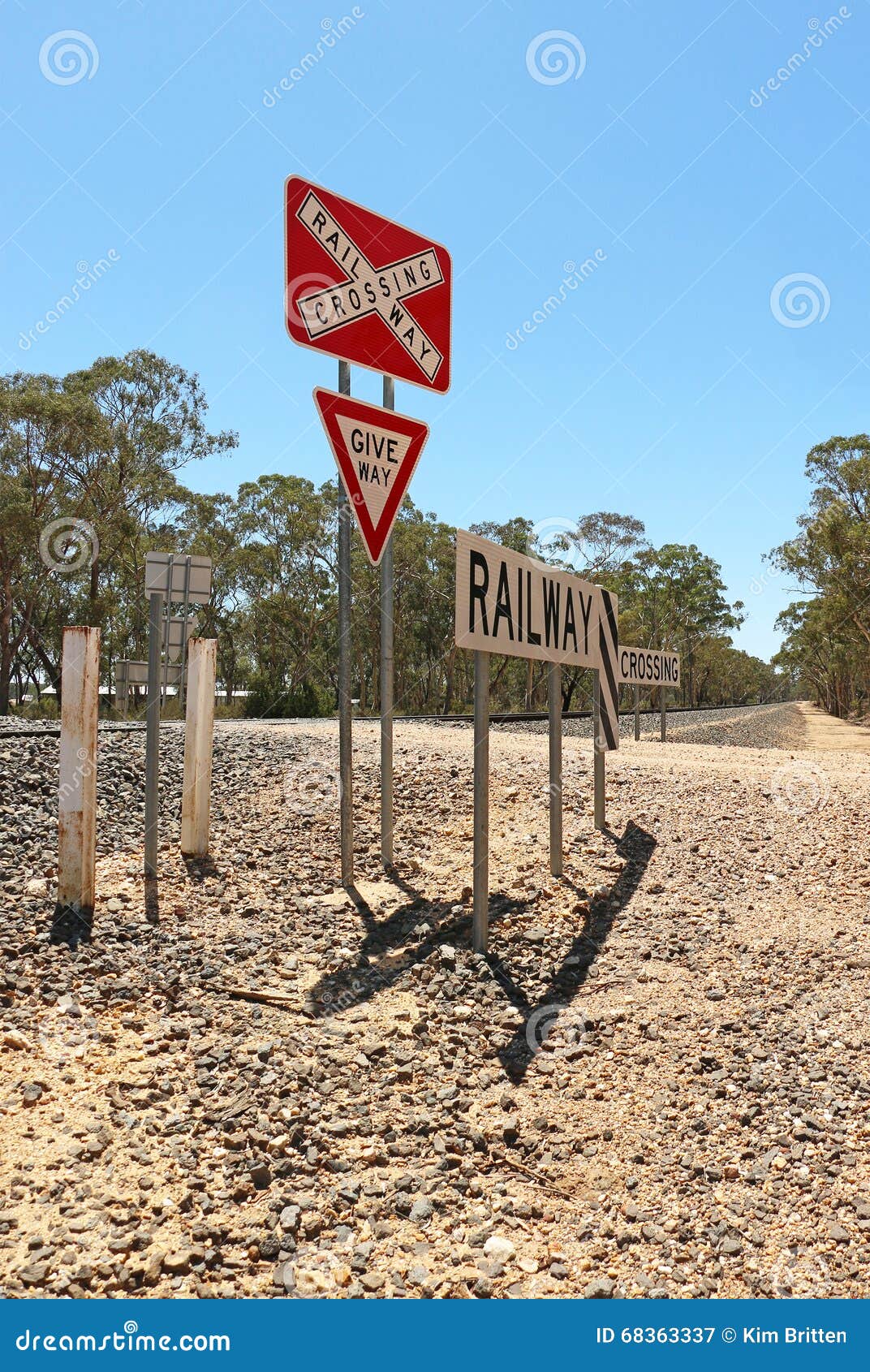 Red, Black and White Railway Crossing - Give Way Signs Stock Image ...