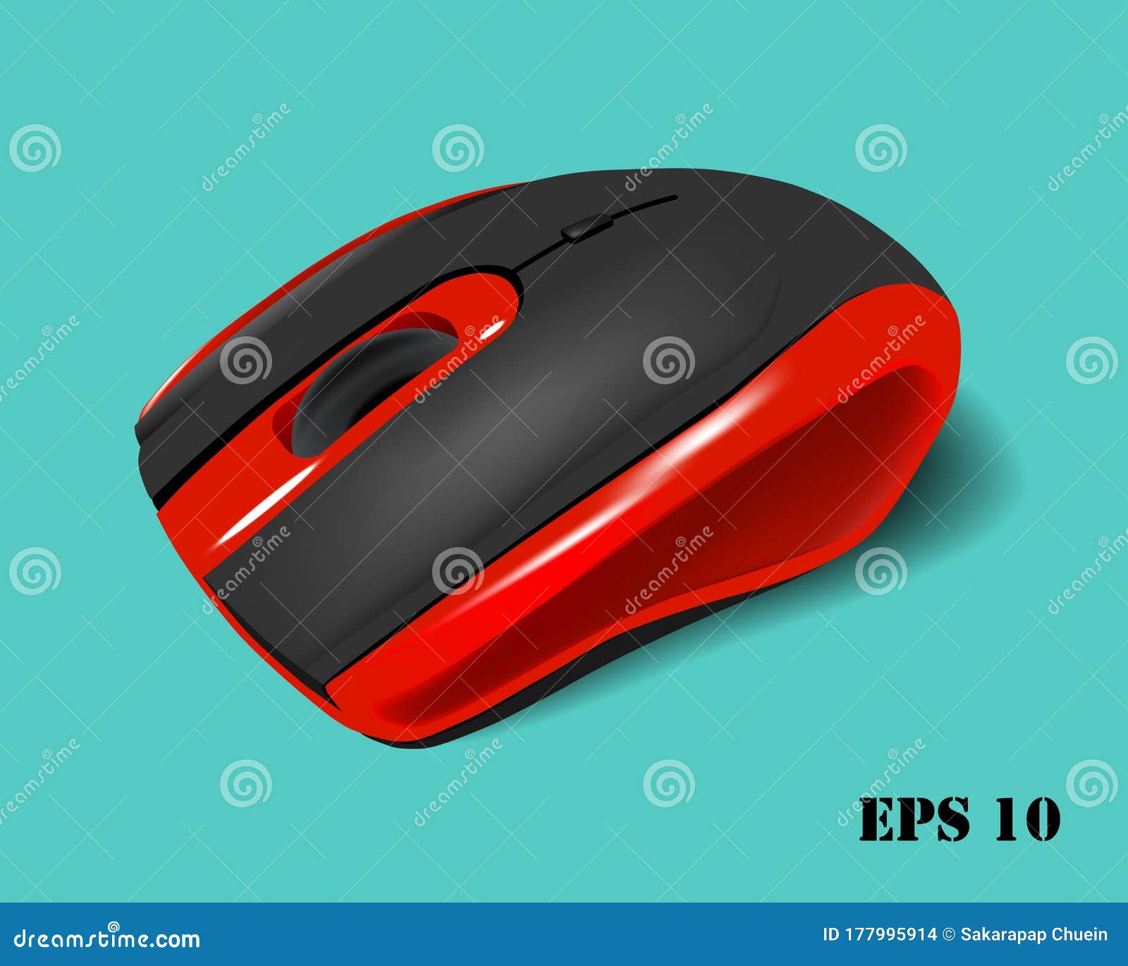 Red and Black Wireless Mouse Eps 10 Stock Vector - Illustration of ...