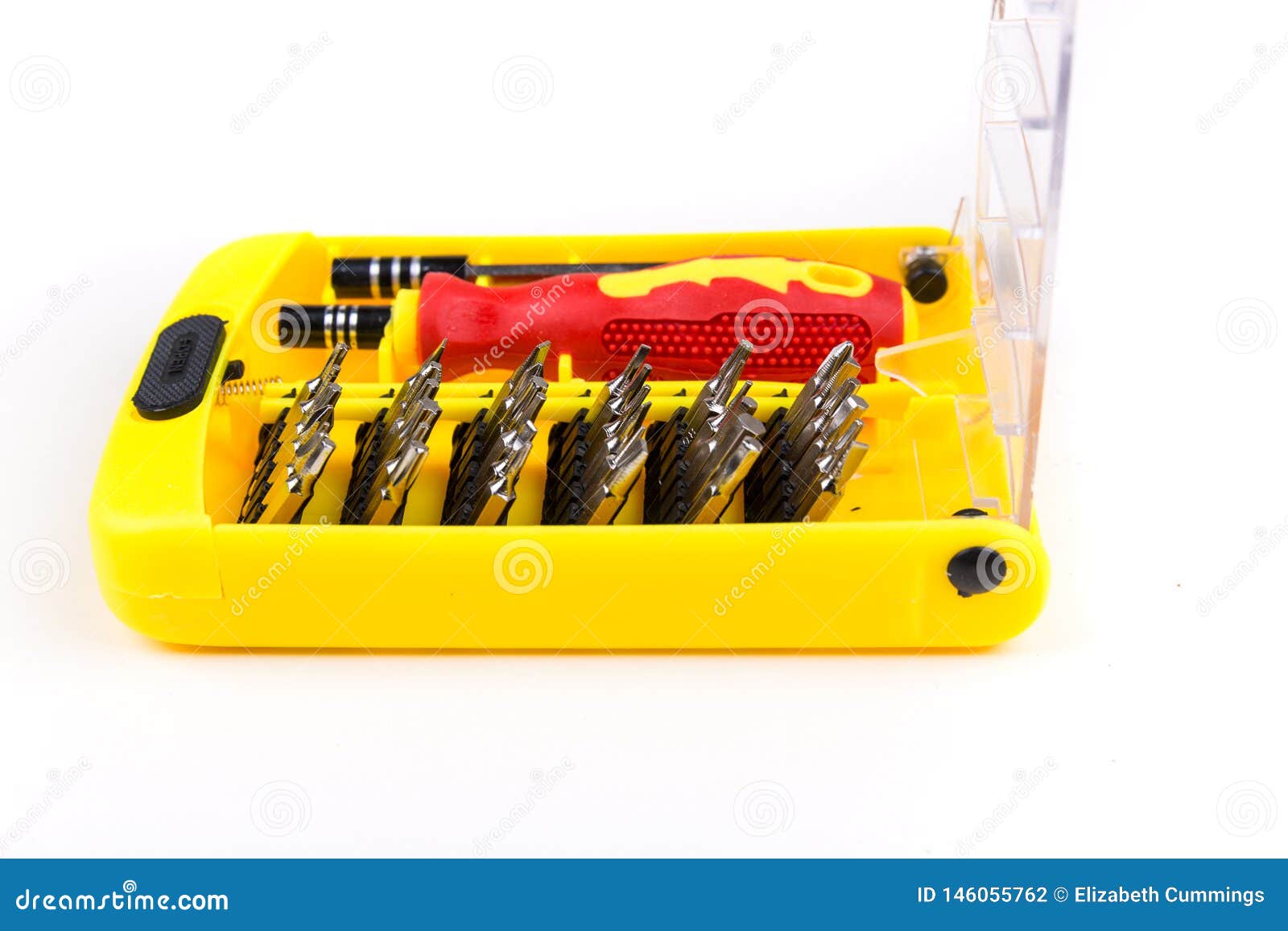 Red Black and Yellow Screwdriver and Tool Bits Stock Photo - Image of ...