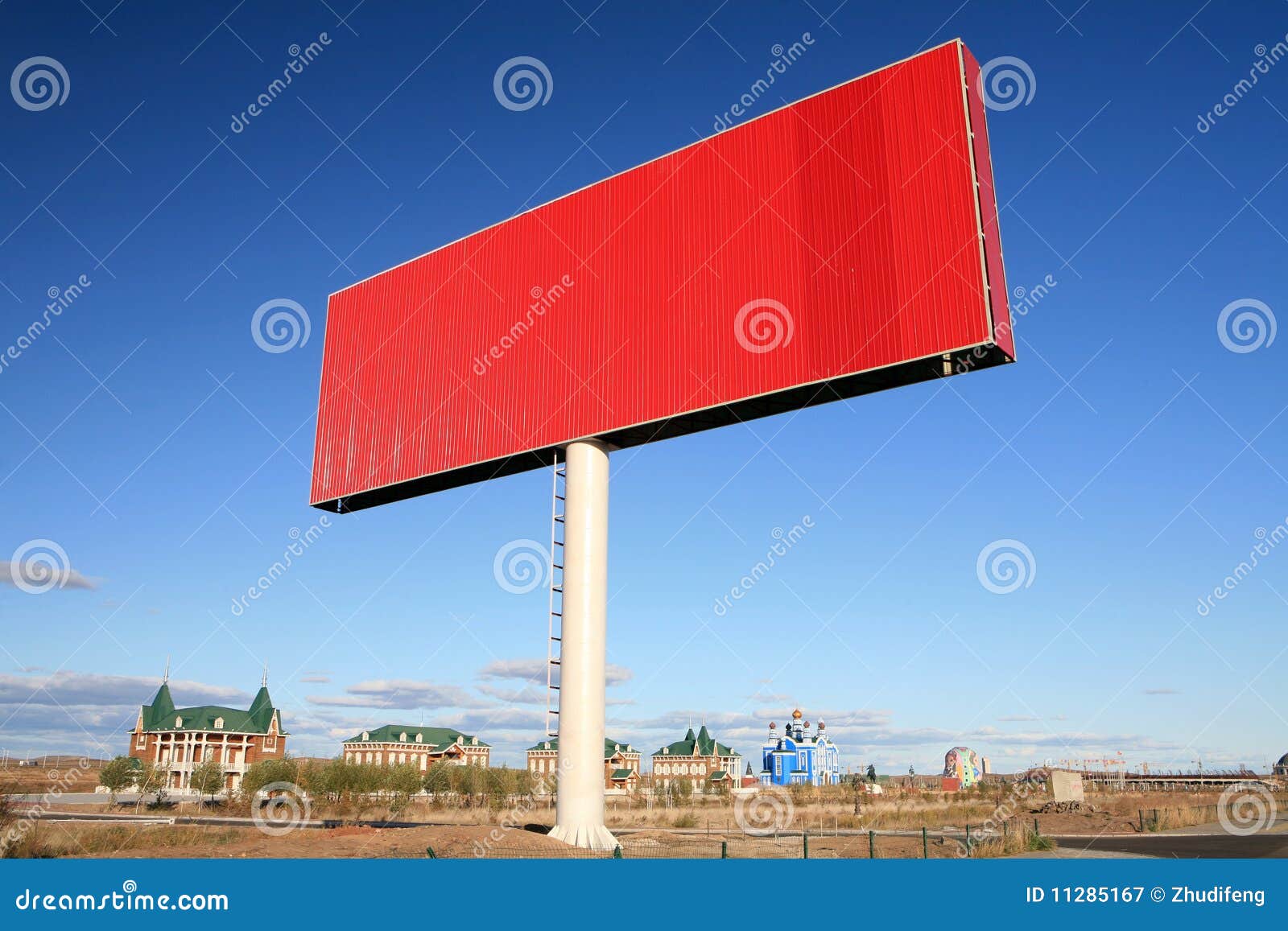 Red blank billboard stock image. Image of poster, advert - 11285167