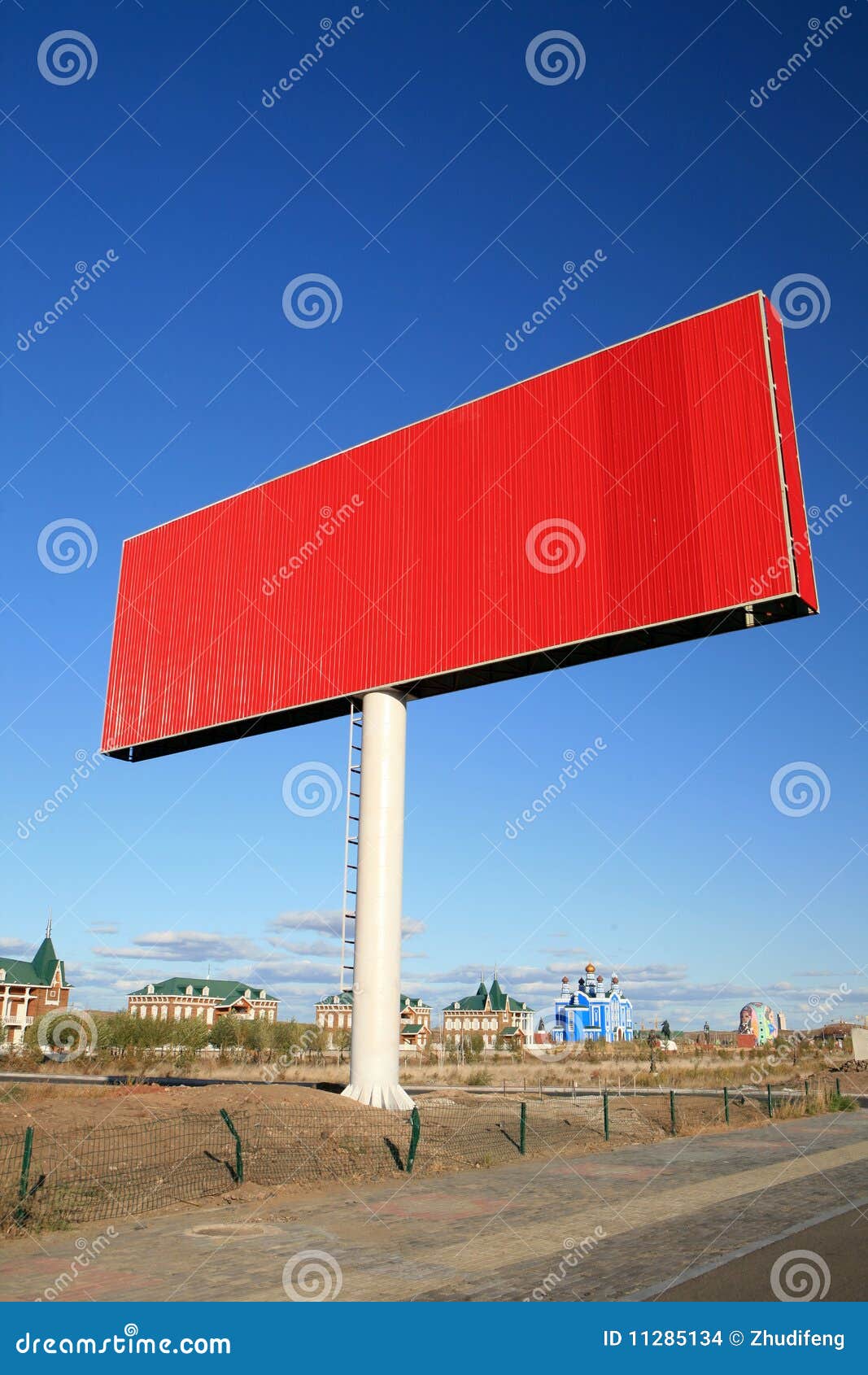 Red blank billboards stock photo. Image of billboard - 11285134