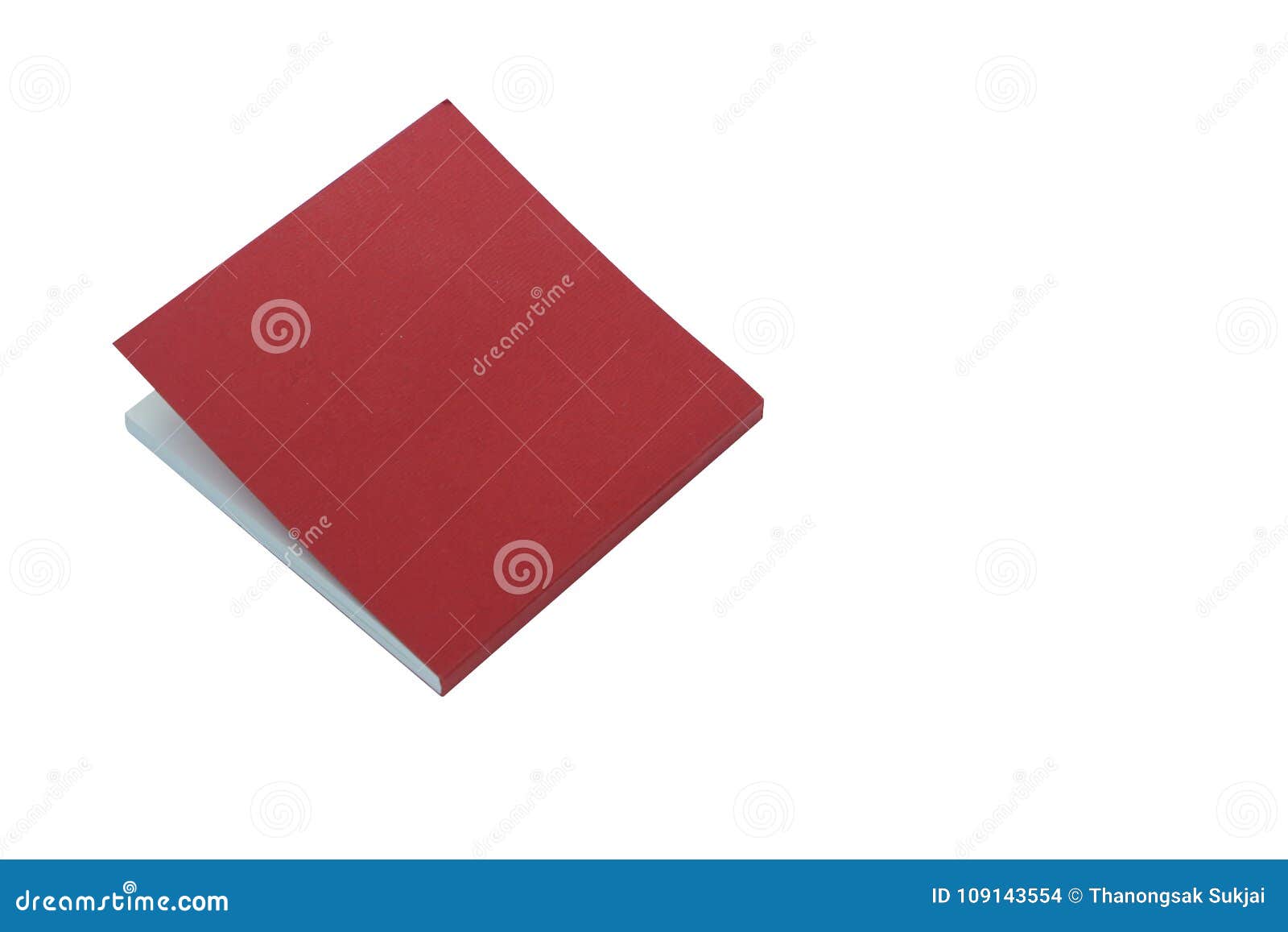Red Blank Note Book Isolated on White Background. Stock Photo - Image ...